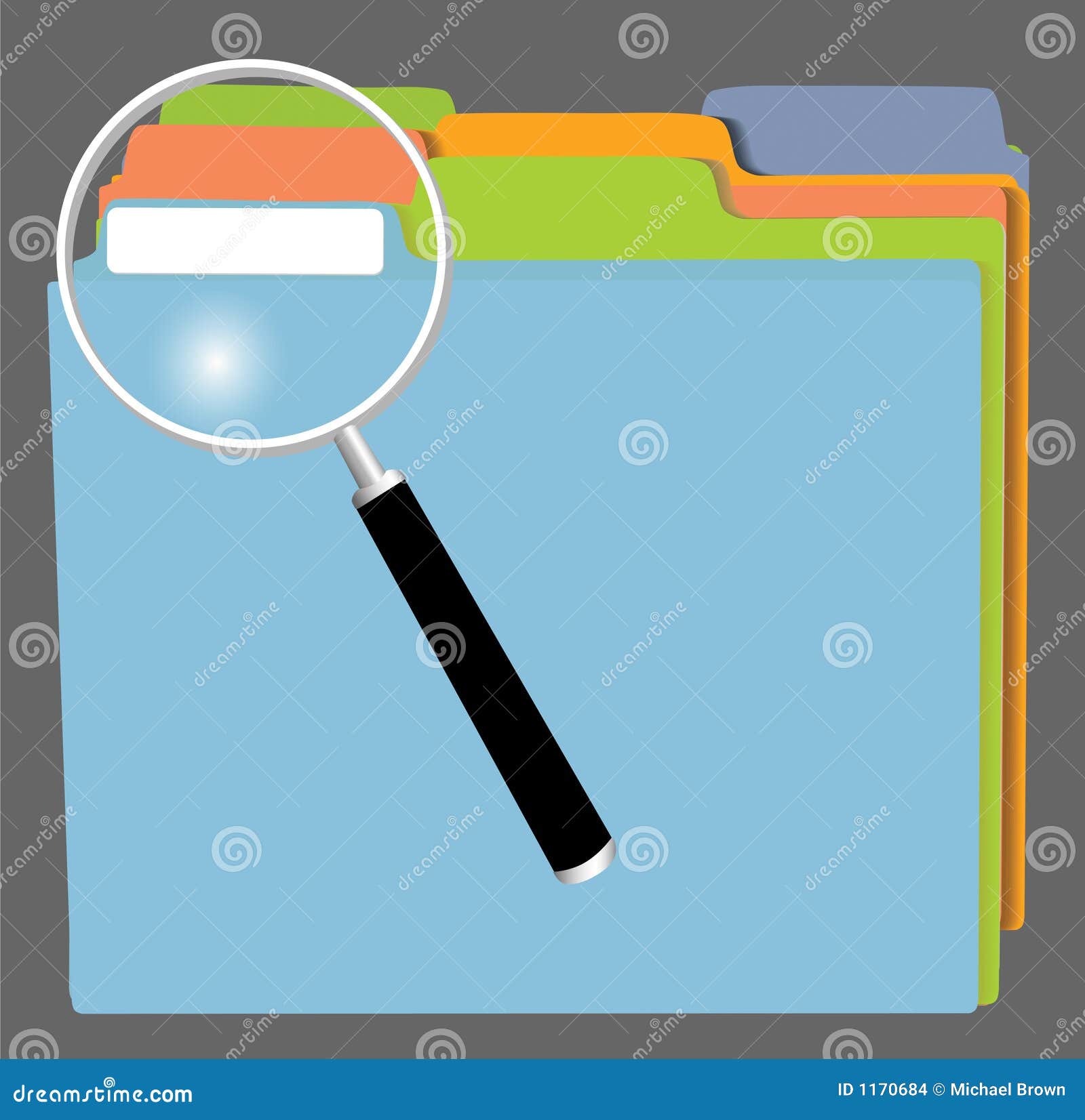 FileFolders y lupa ilustración del vector. Ilustración de fichero - 1170684