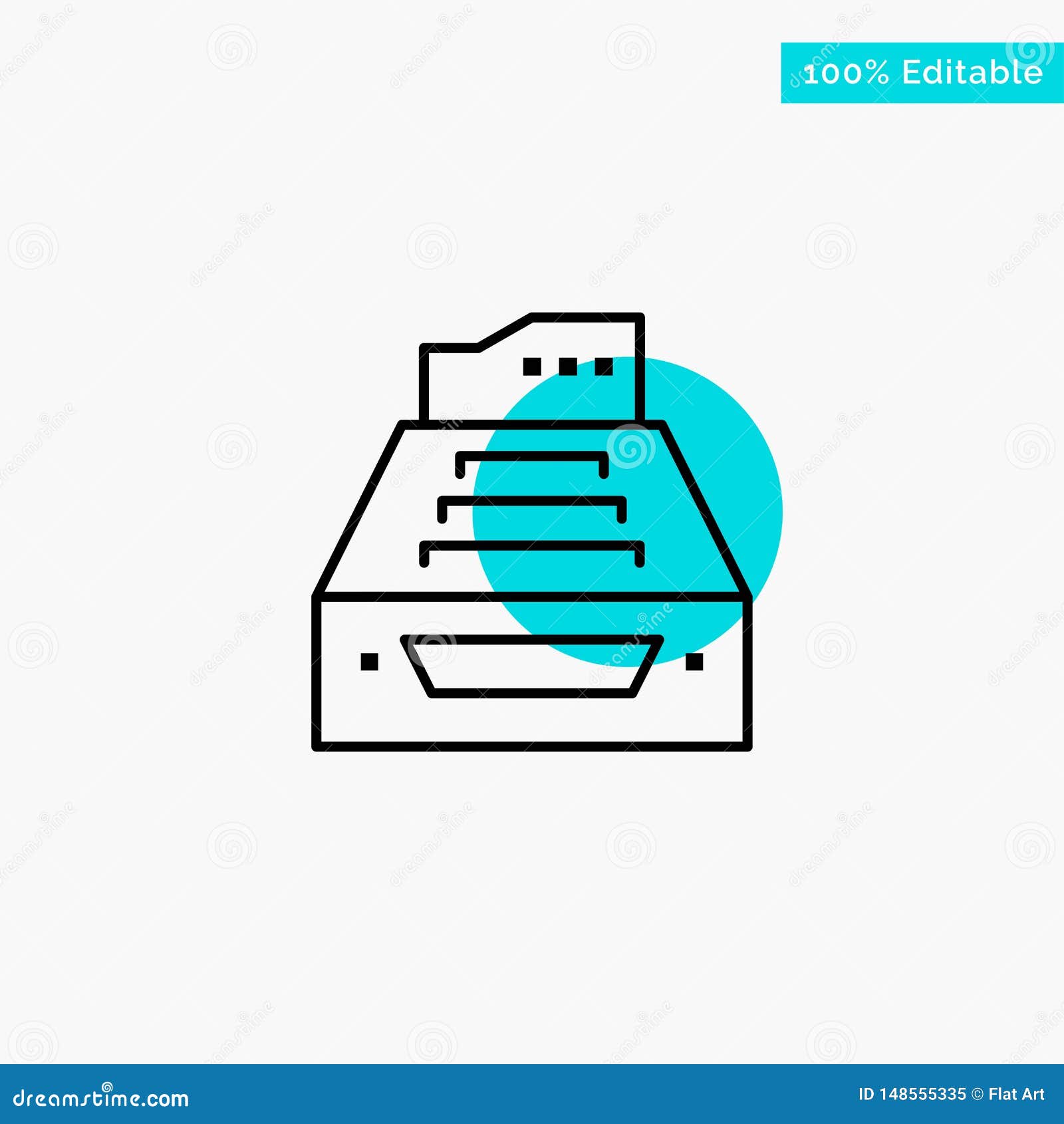 Files, Accounting, Accounts, Data, Database, Inbox, Storage Turquoise Highlight Circle Point ...
