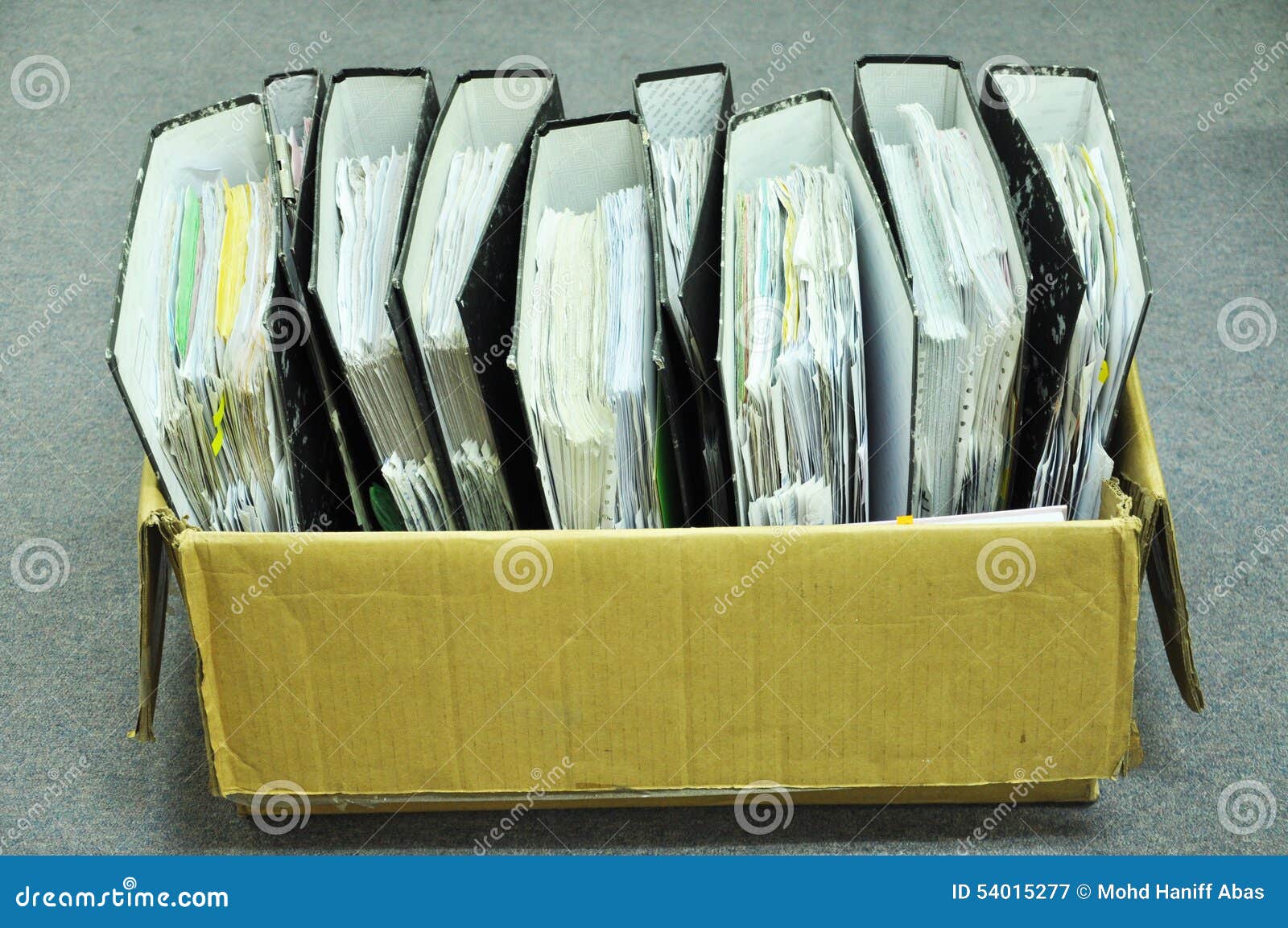 Files Binder in a Box on the Office Floor Stock Image - Image of ...