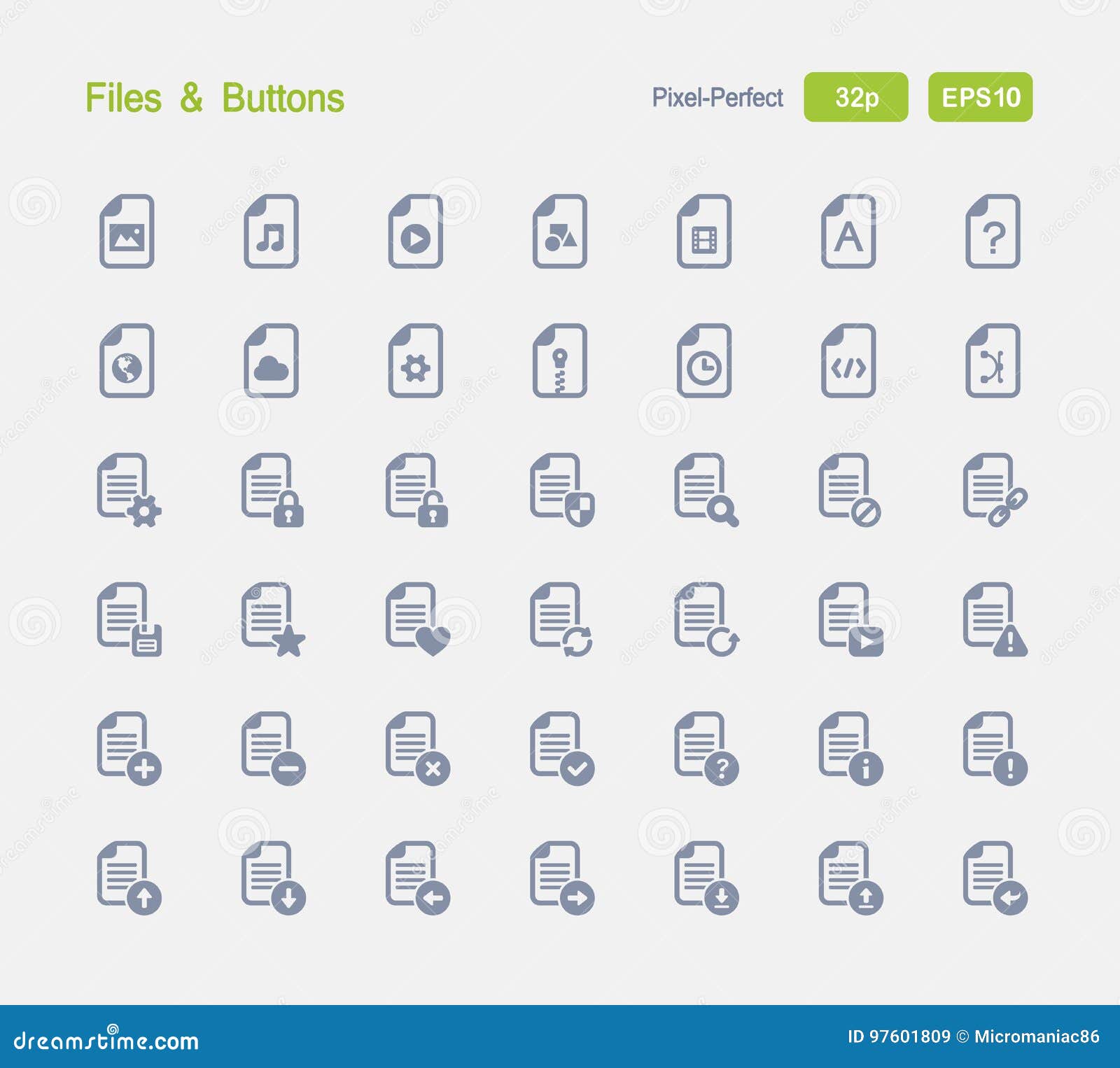 Files & Buttons - Granite Icons Stock Vector - Illustration of access ...
