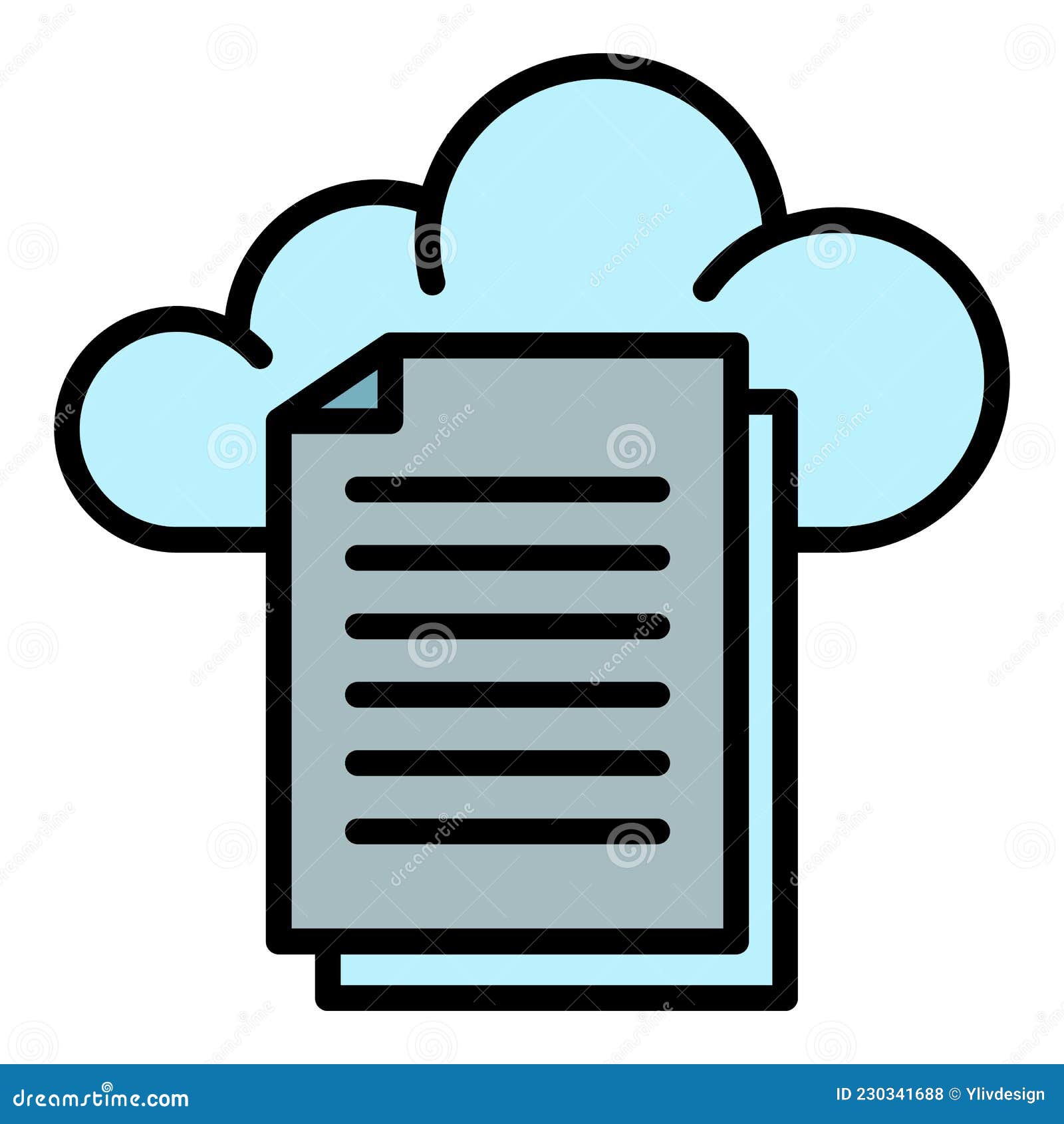 Files and Cloud Storage Icon Color Outline Vector Stock Vector ...