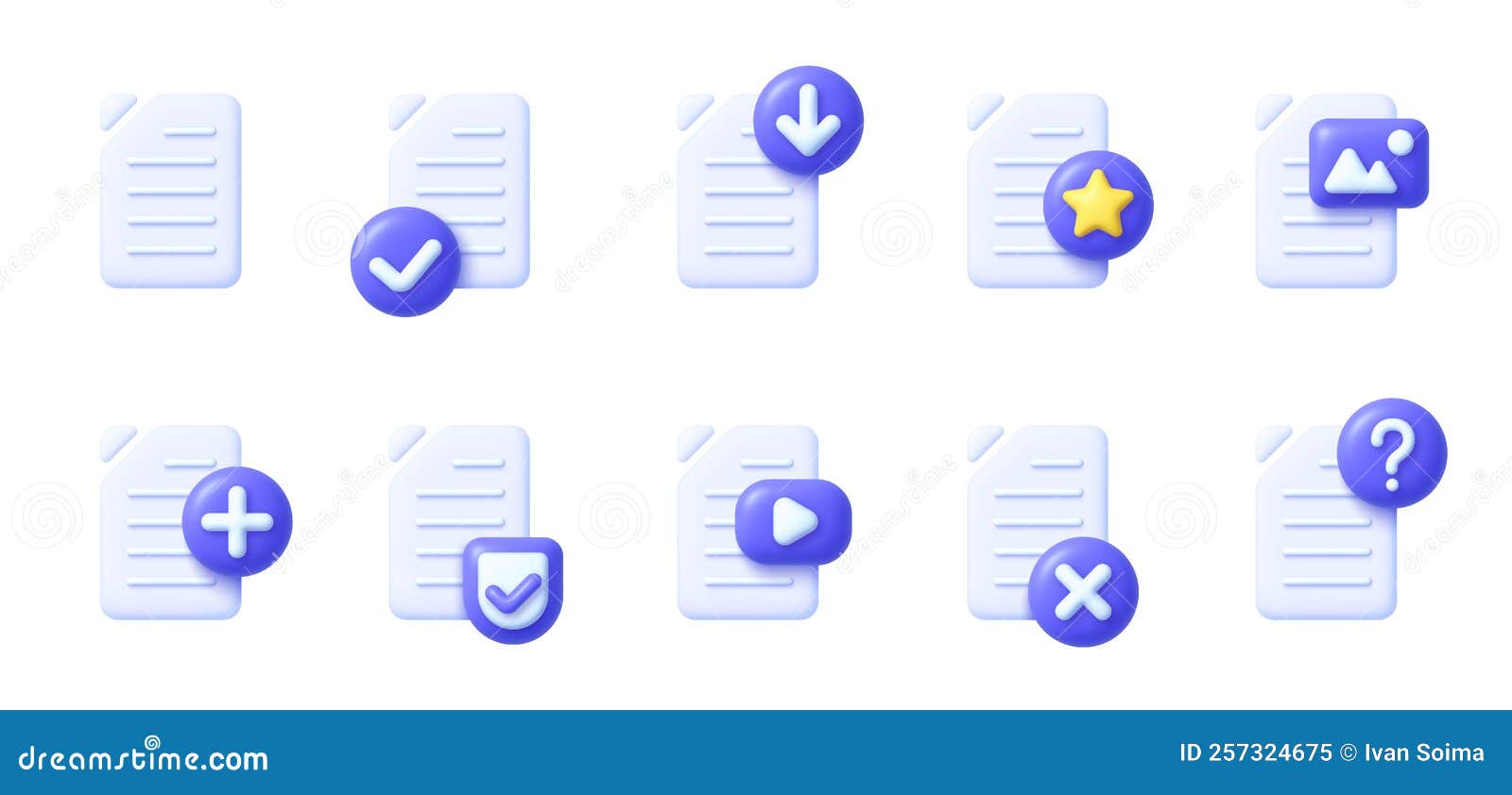 Files 3D Big Set. Vector Files. Business Icon. Check Mark Icon. Icon ...