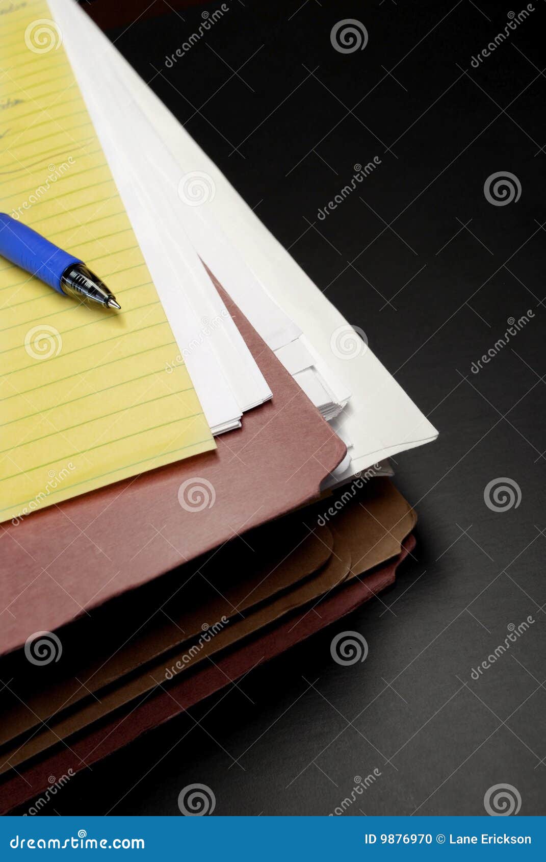 Files on Desk stock photo. Image of mess, stack, folders - 9876970