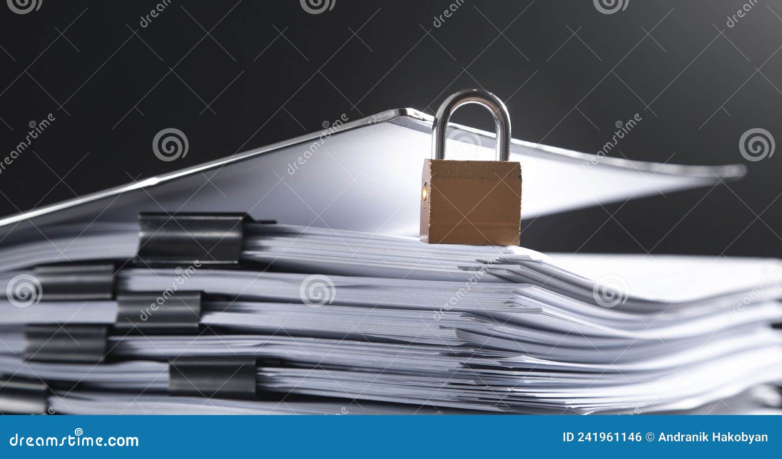 Files and Documents with a Padlock. Data Security Stock Photo - Image ...