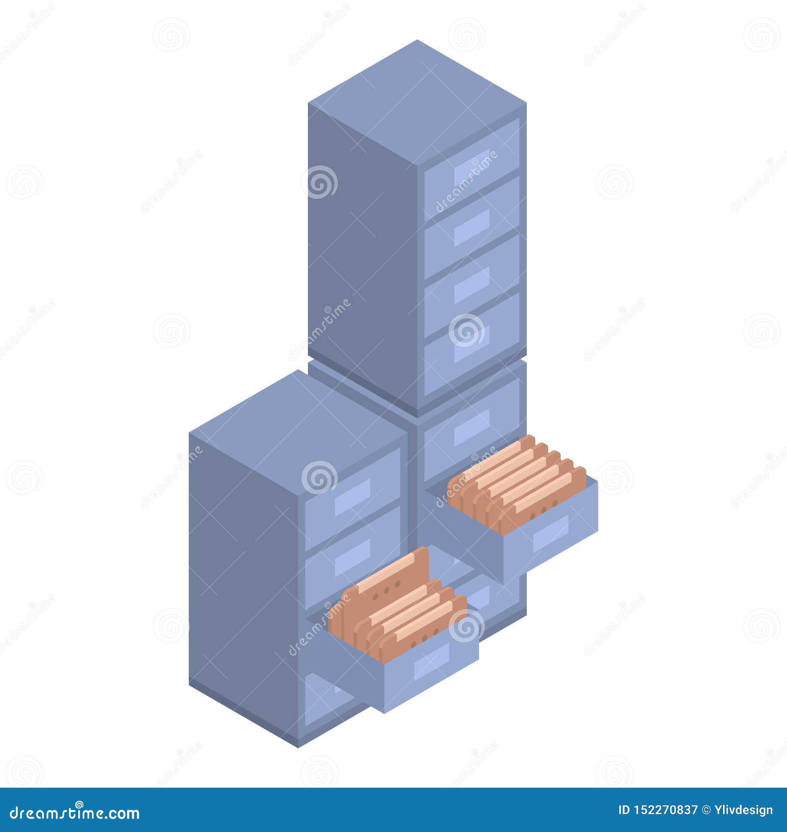 Files of Drawer Icon, Isometric Style Stock Vector - Illustration of ...