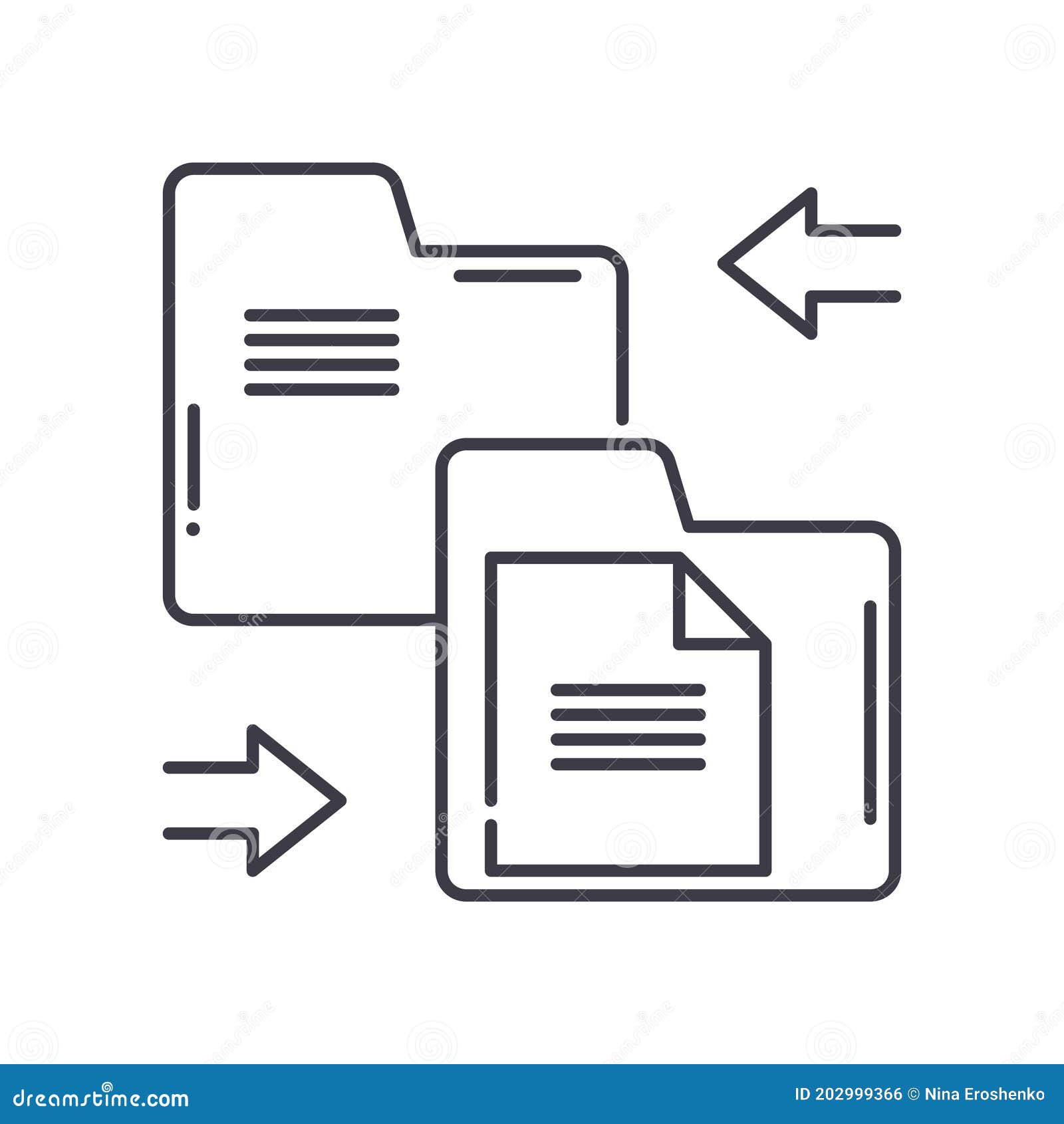 Files Exchange Concept Icon, Linear Isolated Illustration, Thin Line ...