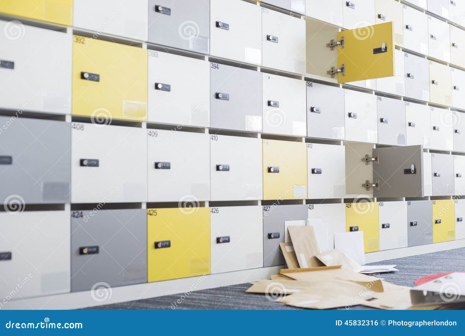Files Fallen in Locker Room at Creative Office Stock Photo - Image of ...