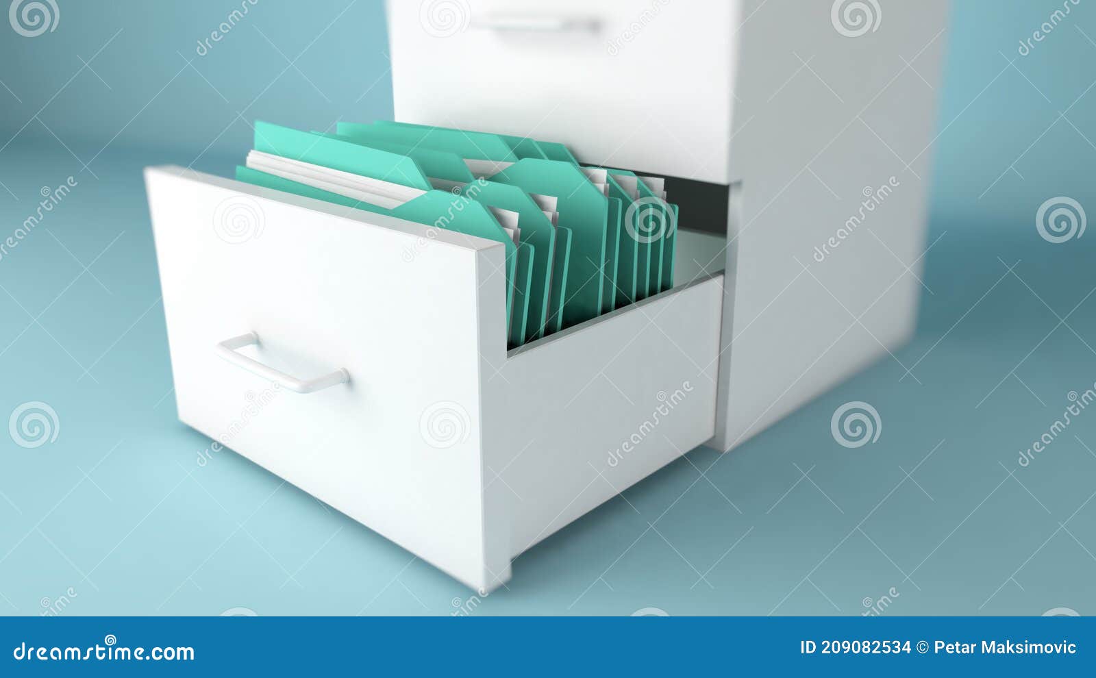 Files and Folder in Database Drawer Concept 3d Illustration Stock ...