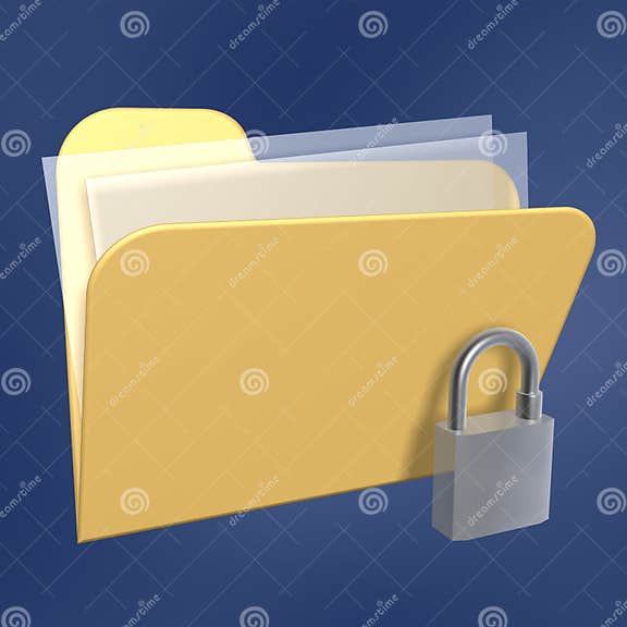 Files folder and lock stock illustration. Illustration of paper - 3435651
