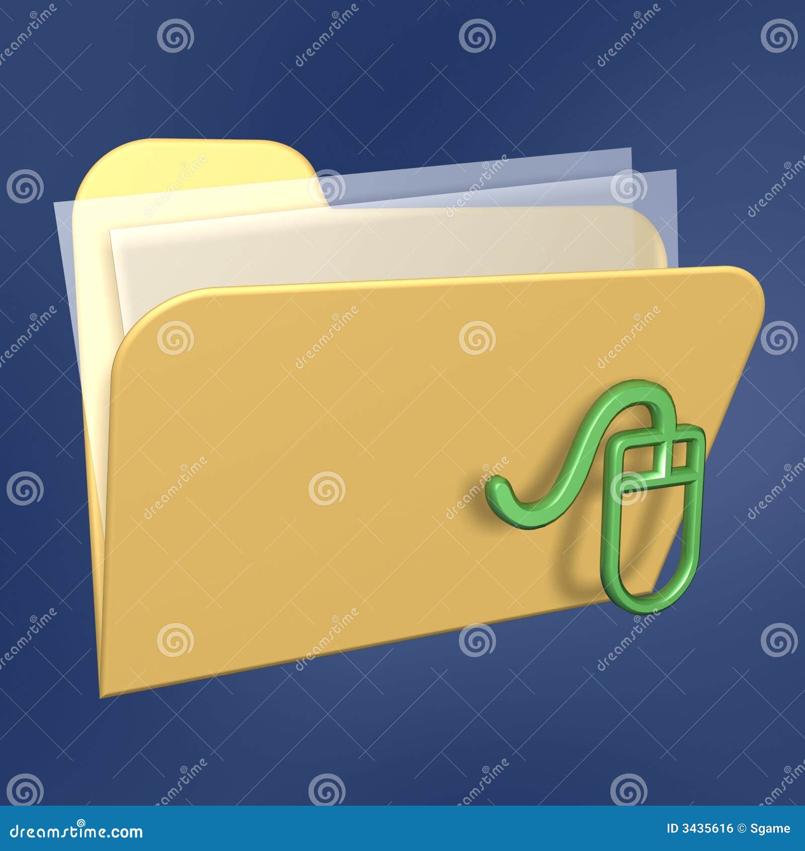 Files folder and mouse stock illustration. Illustration of report - 3435616