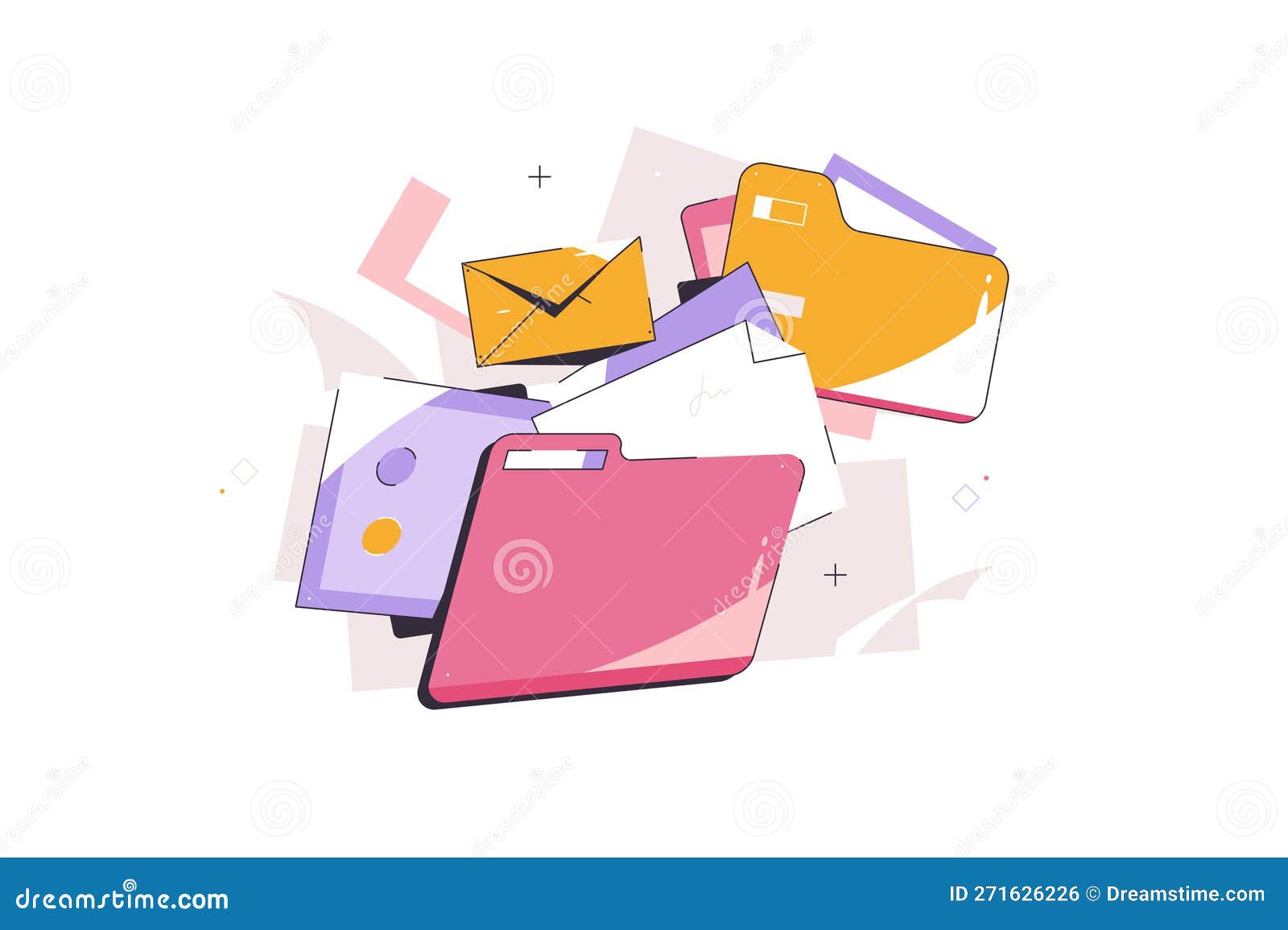 Documents, Image Folder Concept Colorful Illustration. Transfer ...