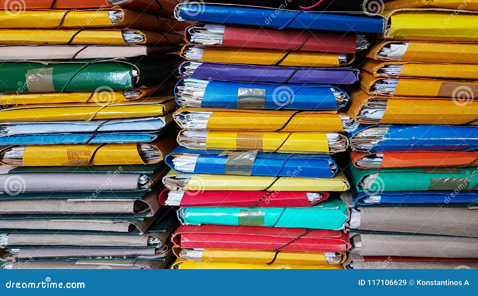 Files Folders Archives Pile Colors Stack Stock Image - Image of ...