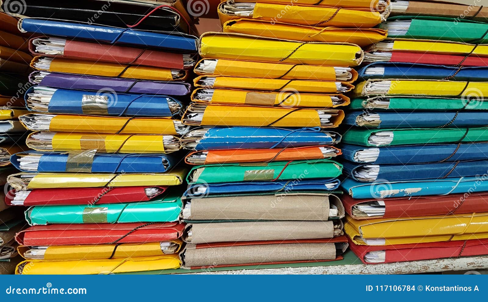 Files Folders Archives Pile Colors Stack Stock Photo - Image of concept ...