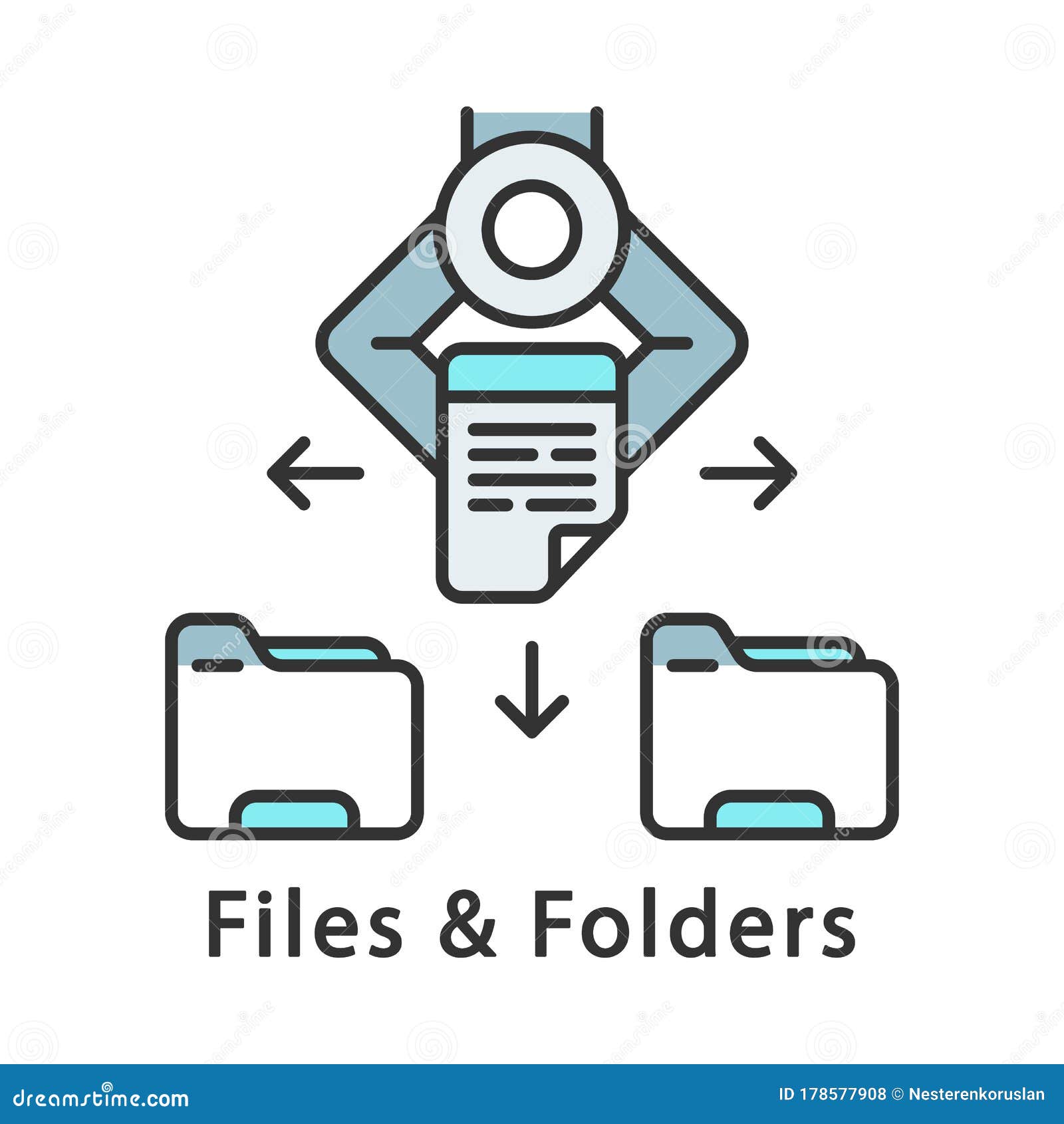 Files and Folders Color Icon Stock Vector - Illustration of document ... Files and Folders Color Icon Stock Vector - Illustration of document ...