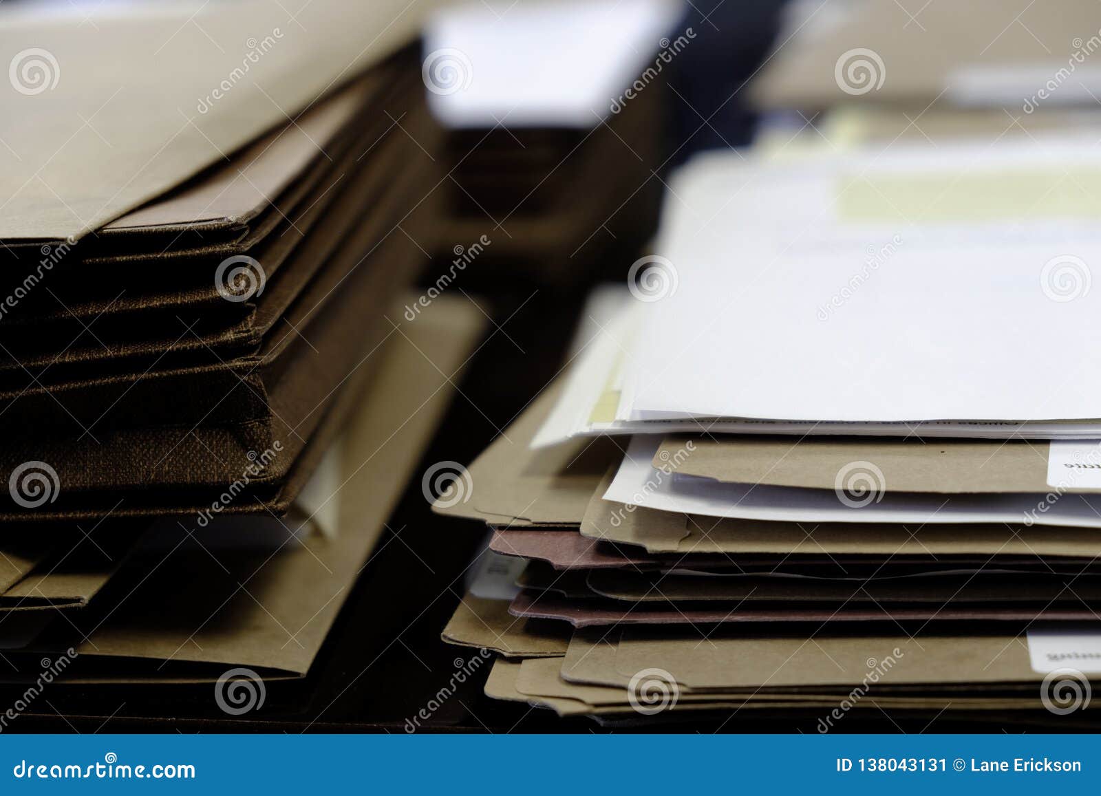 Files and Folders on Desk Work Busy Information Stock Image - Image of ...