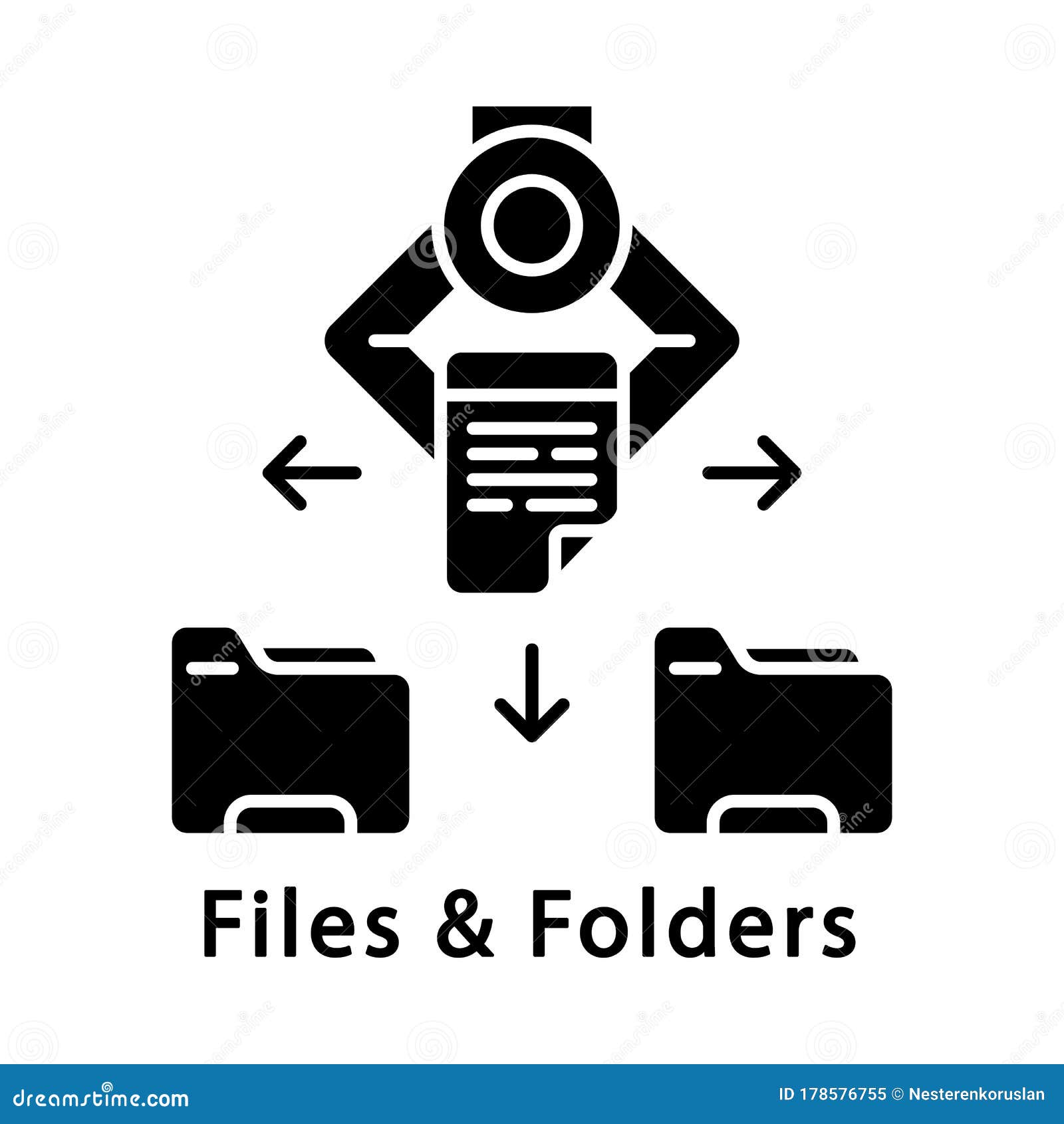 Files and Folders Glyph Icon Stock Vector - Illustration of isolated ... Files and Folders Glyph Icon Stock Vector - Illustration of isolated ...