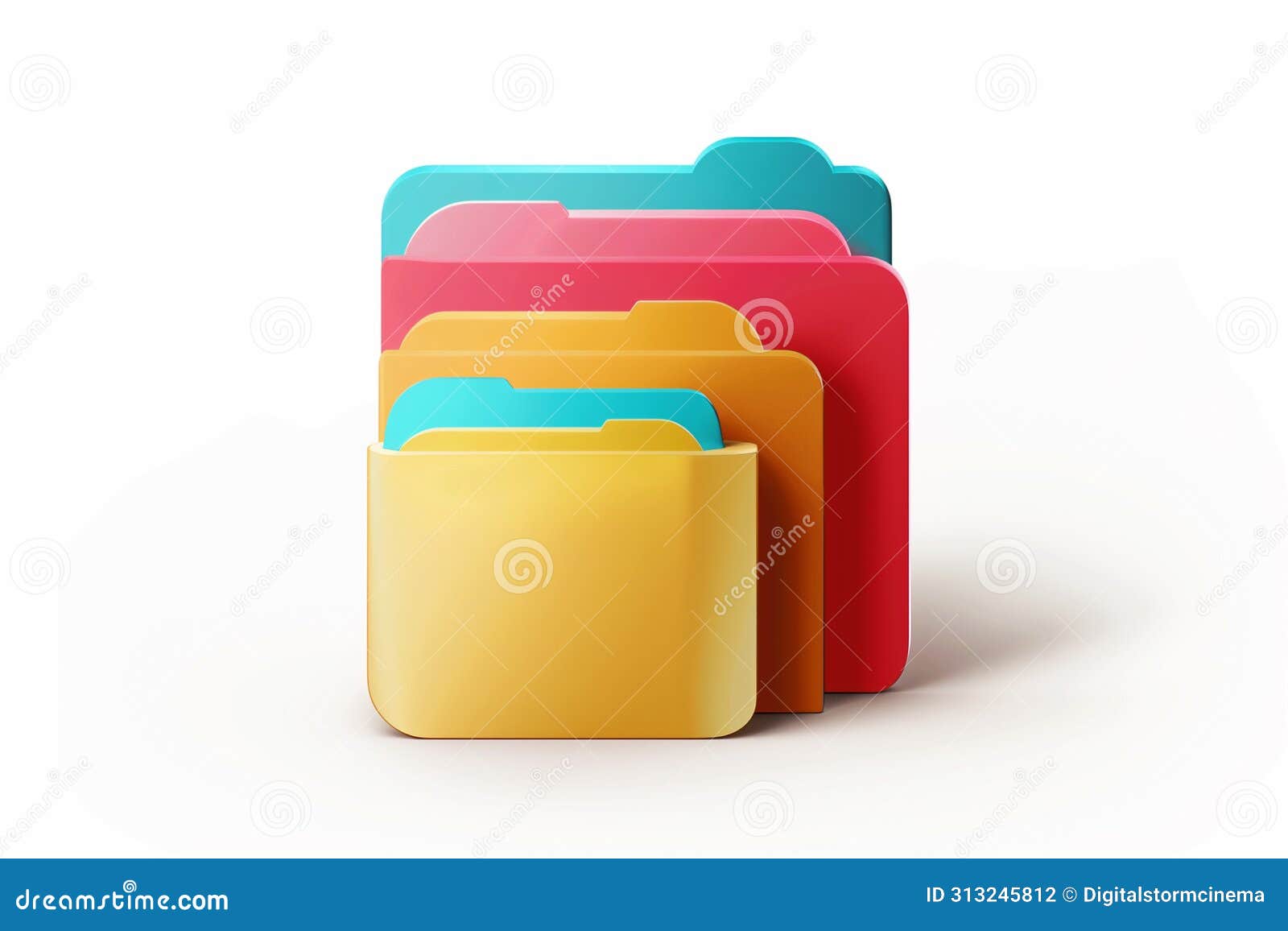 Files and Folders Graphic on a White Background Stock Illustration ...