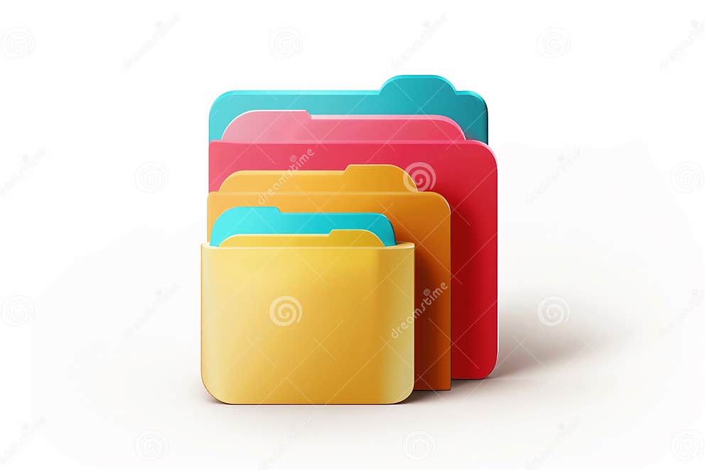 Files and Folders Graphic on a White Background Stock Illustration ...