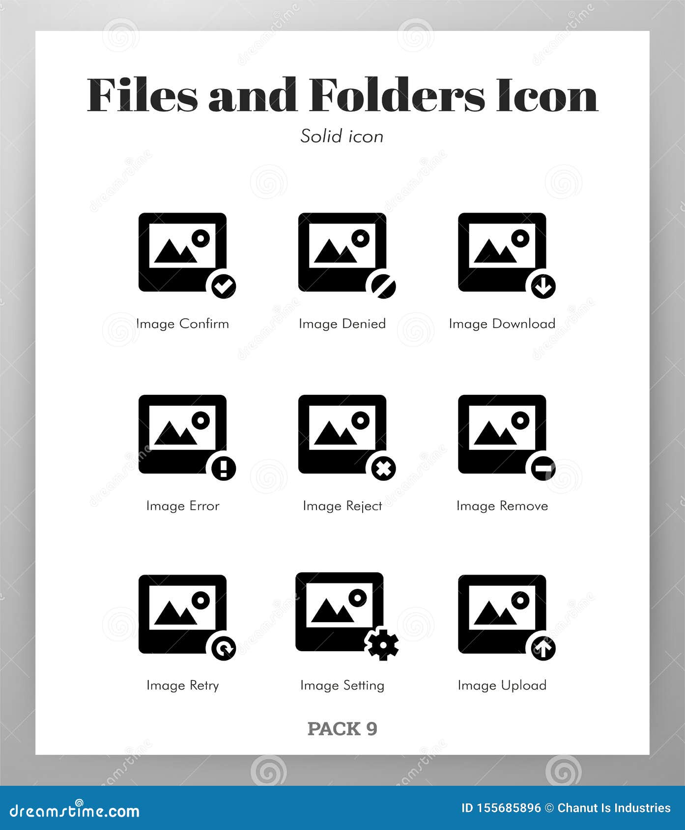 Files and Folders Icons Solid Pack Stock Vector - Illustration of ...
