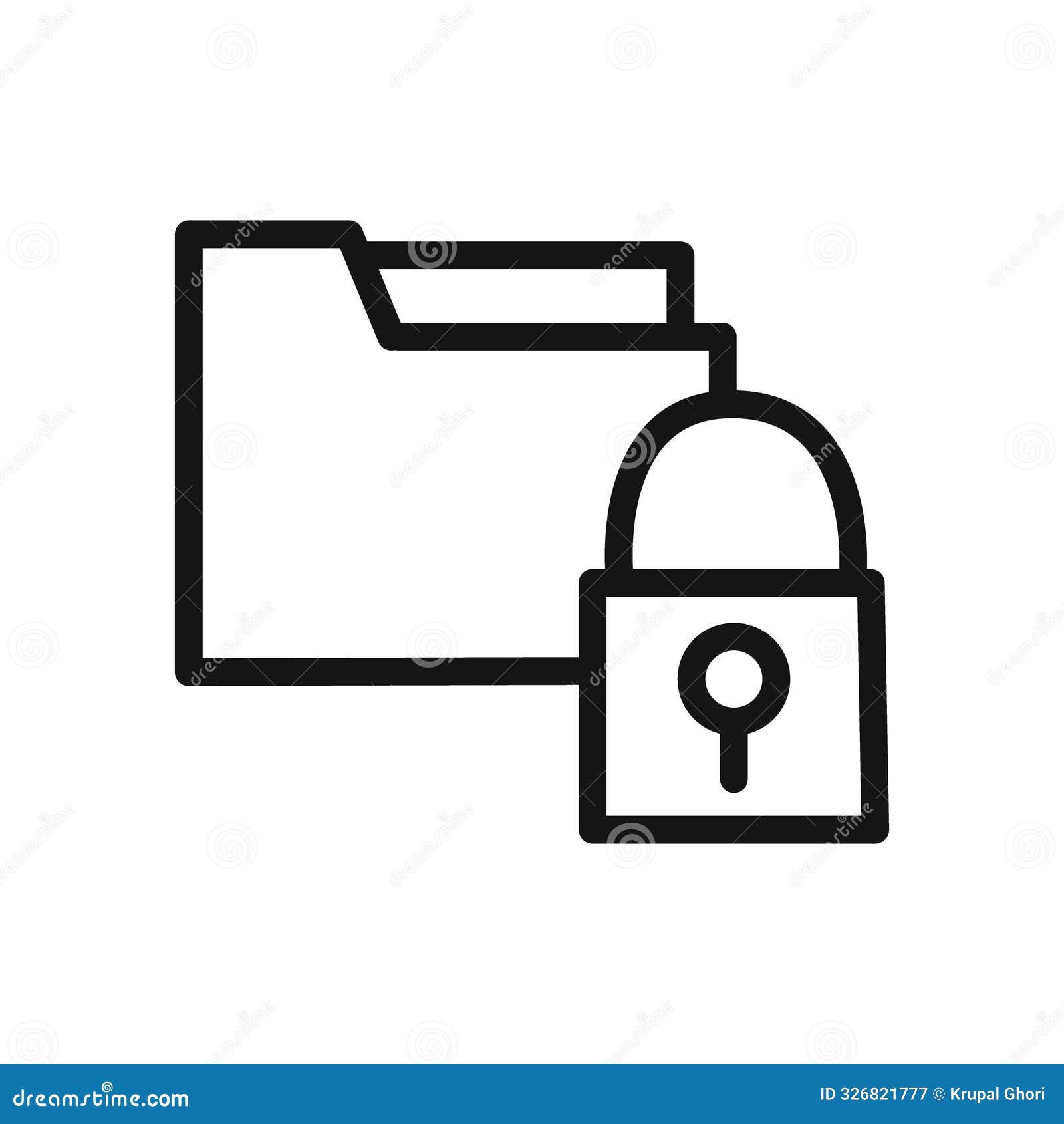 Files and Folders Security Icon Linear Vector Graphics Sign Stock ...