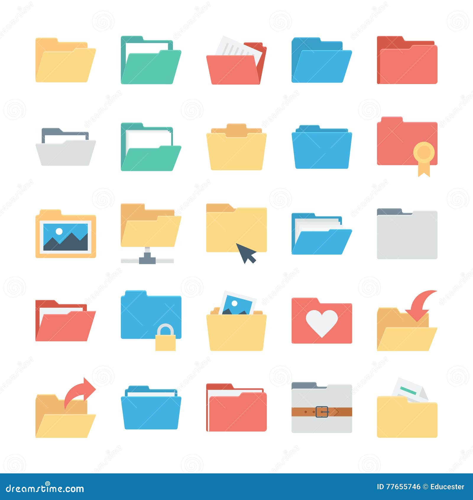 Files and Folders Vector Icons 1 Stock Illustration - Illustration of ...