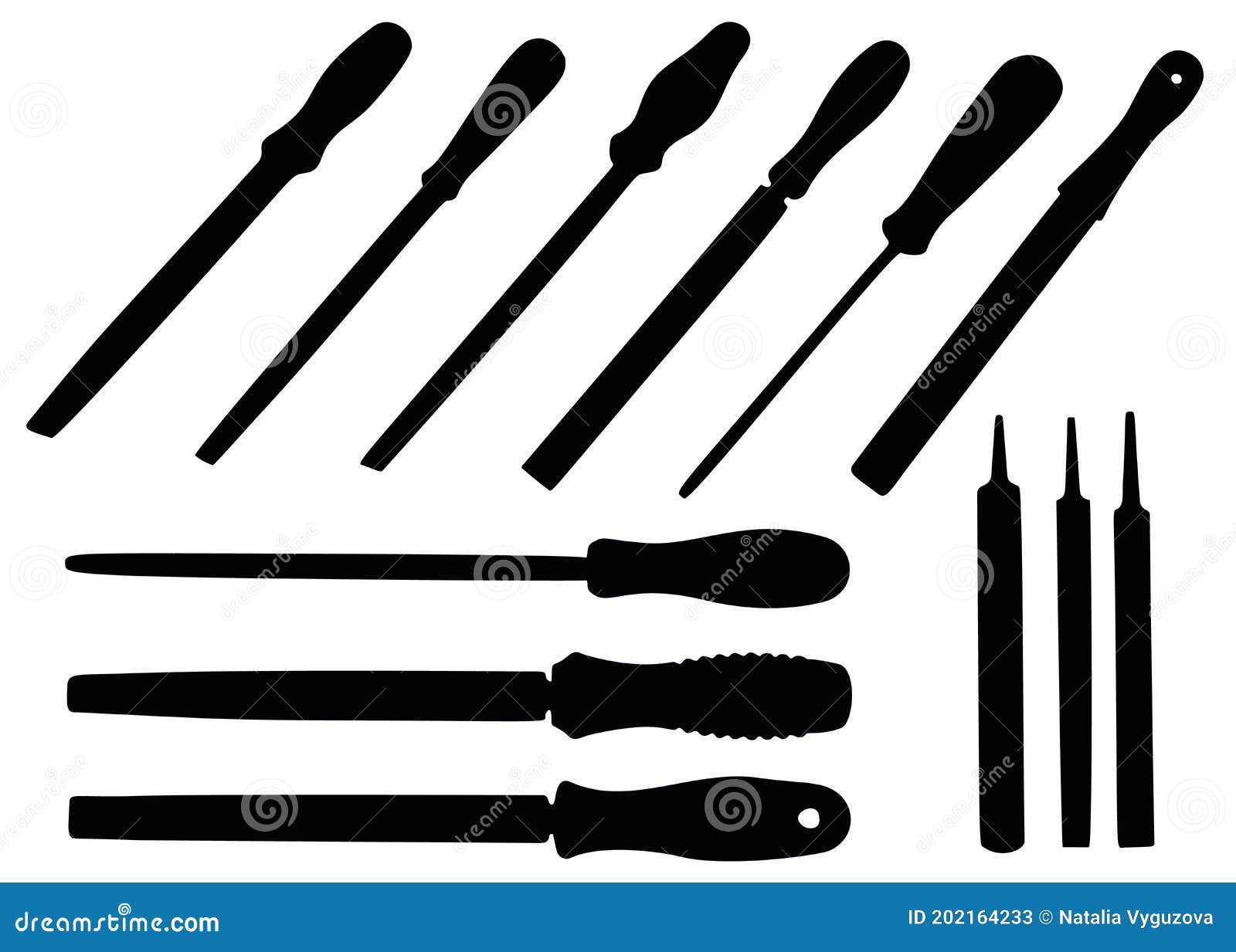 Files for grinding metal stock vector. Illustration of tool - 202164233