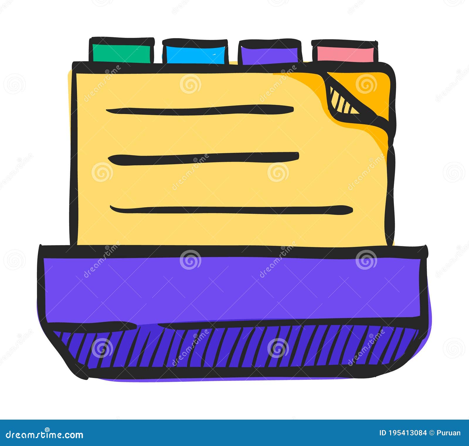 Files Icon in Color Drawing Stock Vector - Illustration of drawing ...