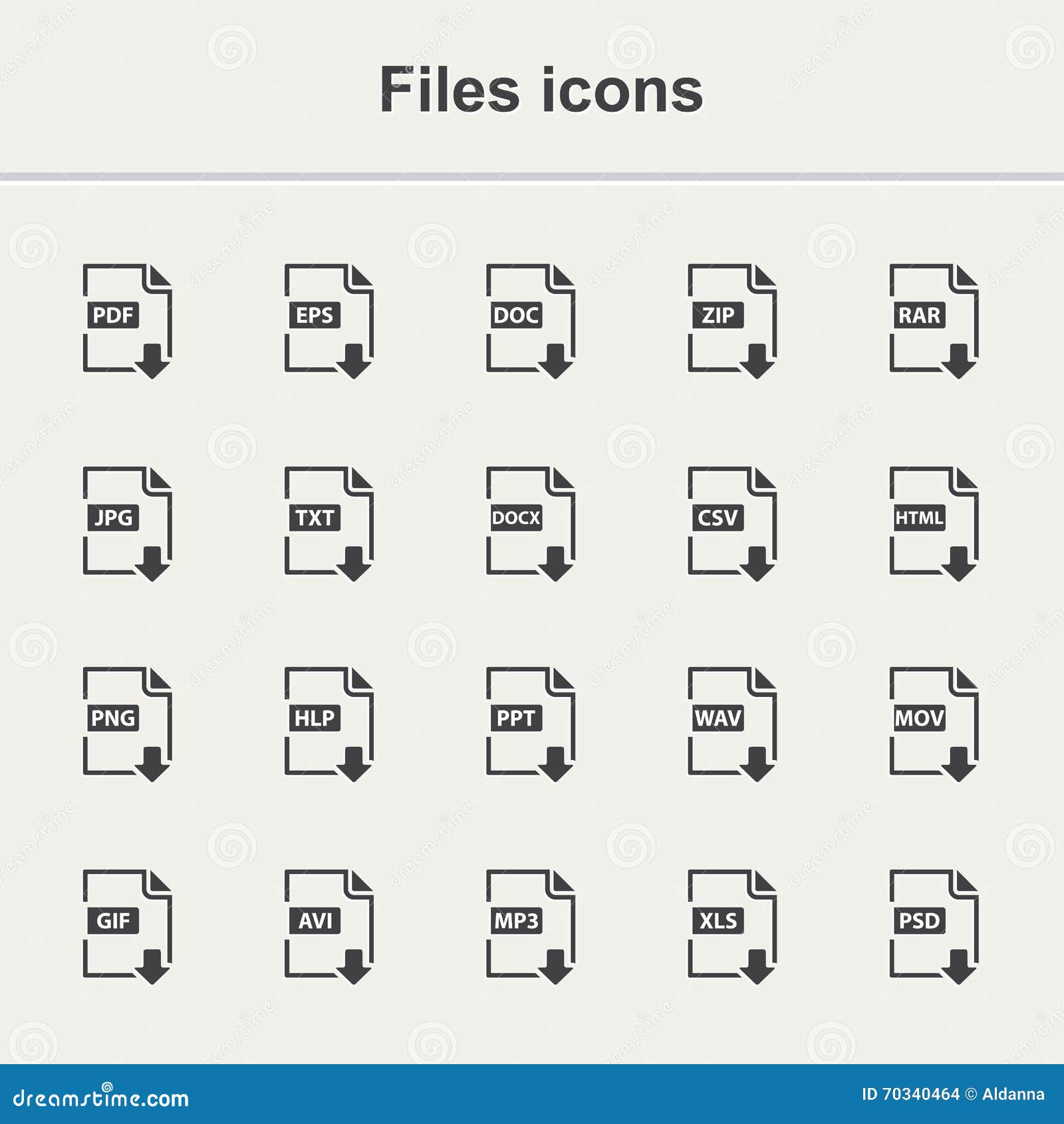 Files icon set stock vector. Illustration of folder, paper - 70340464