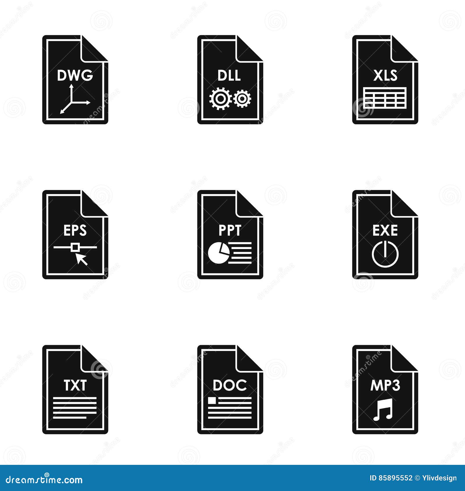 Files Icons Set, Simple Style Stock Vector - Illustration of element ...