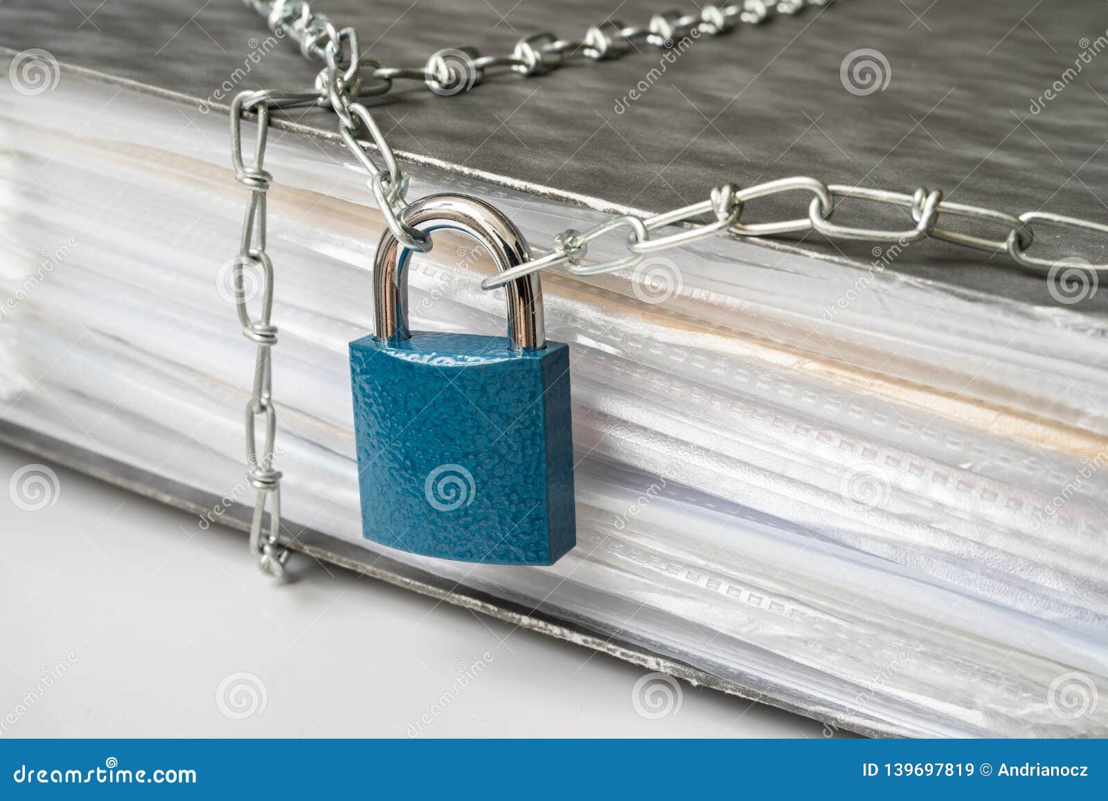Files Locked with Chain and Padlock - Data and Privacy Security Stock ...