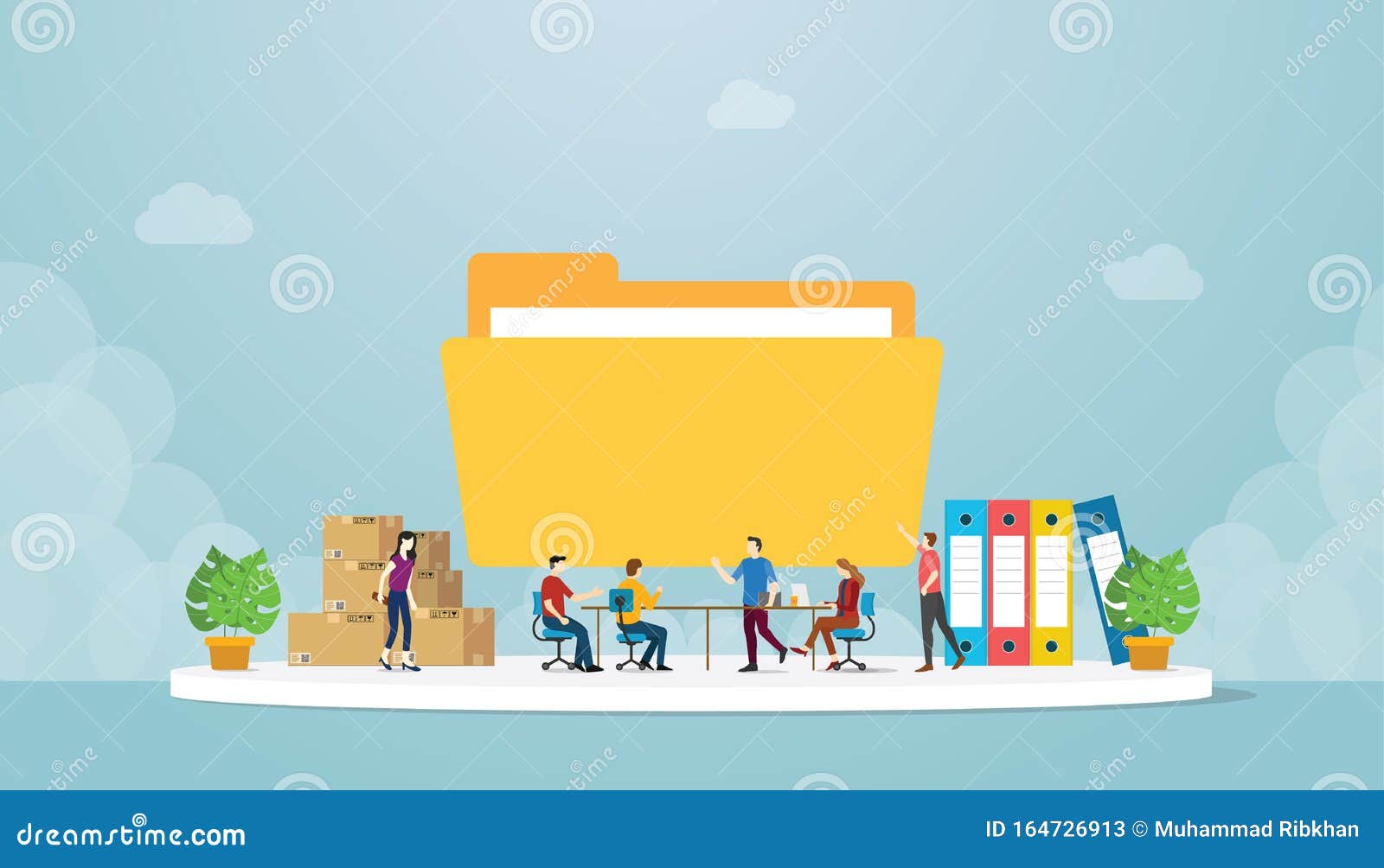 Files Management Concept with Team People in Office Manage and Prepare ...
