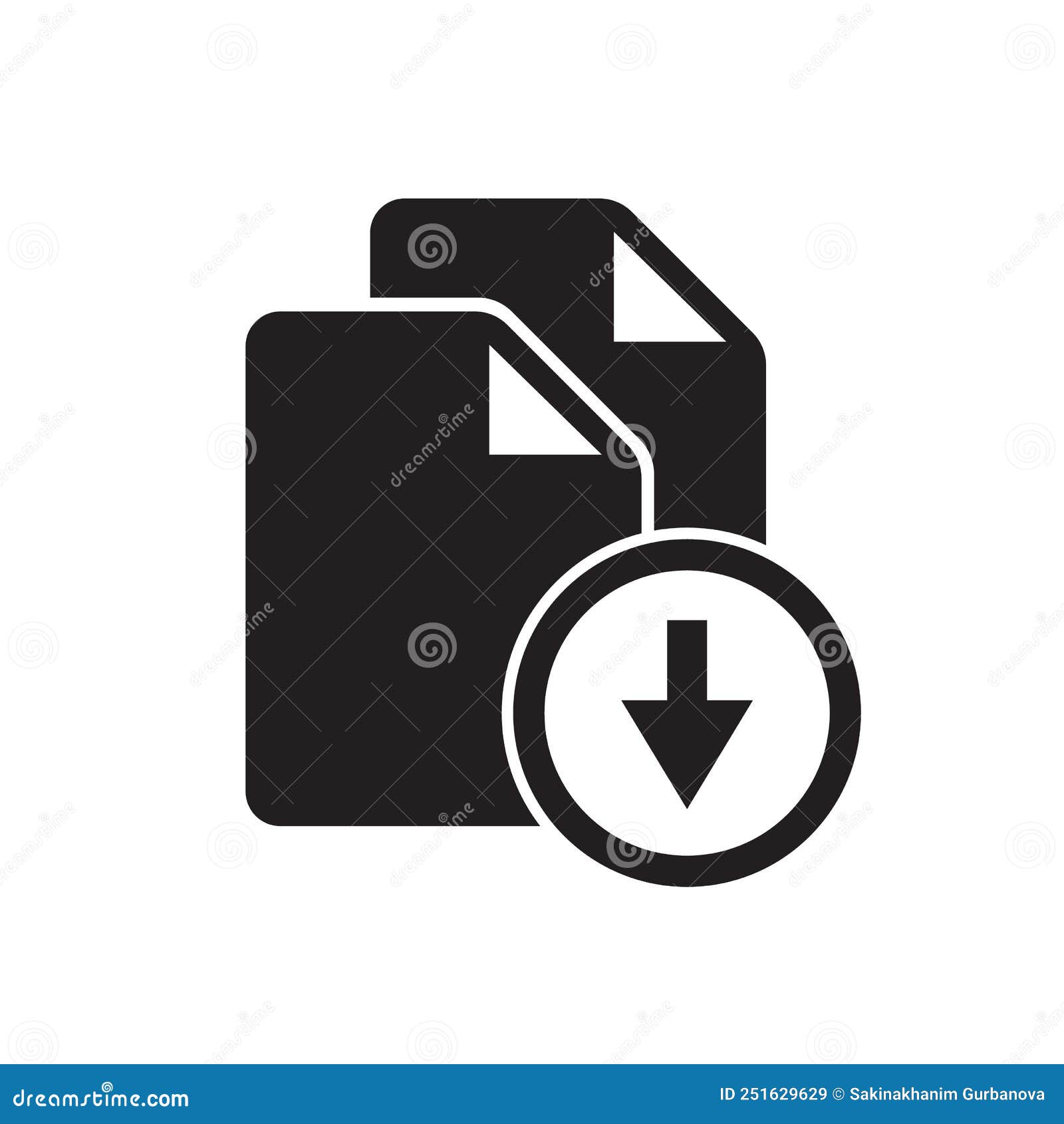 Files Multiple Downlad - Flat Minimal Icon Stock Vector - Illustration ...