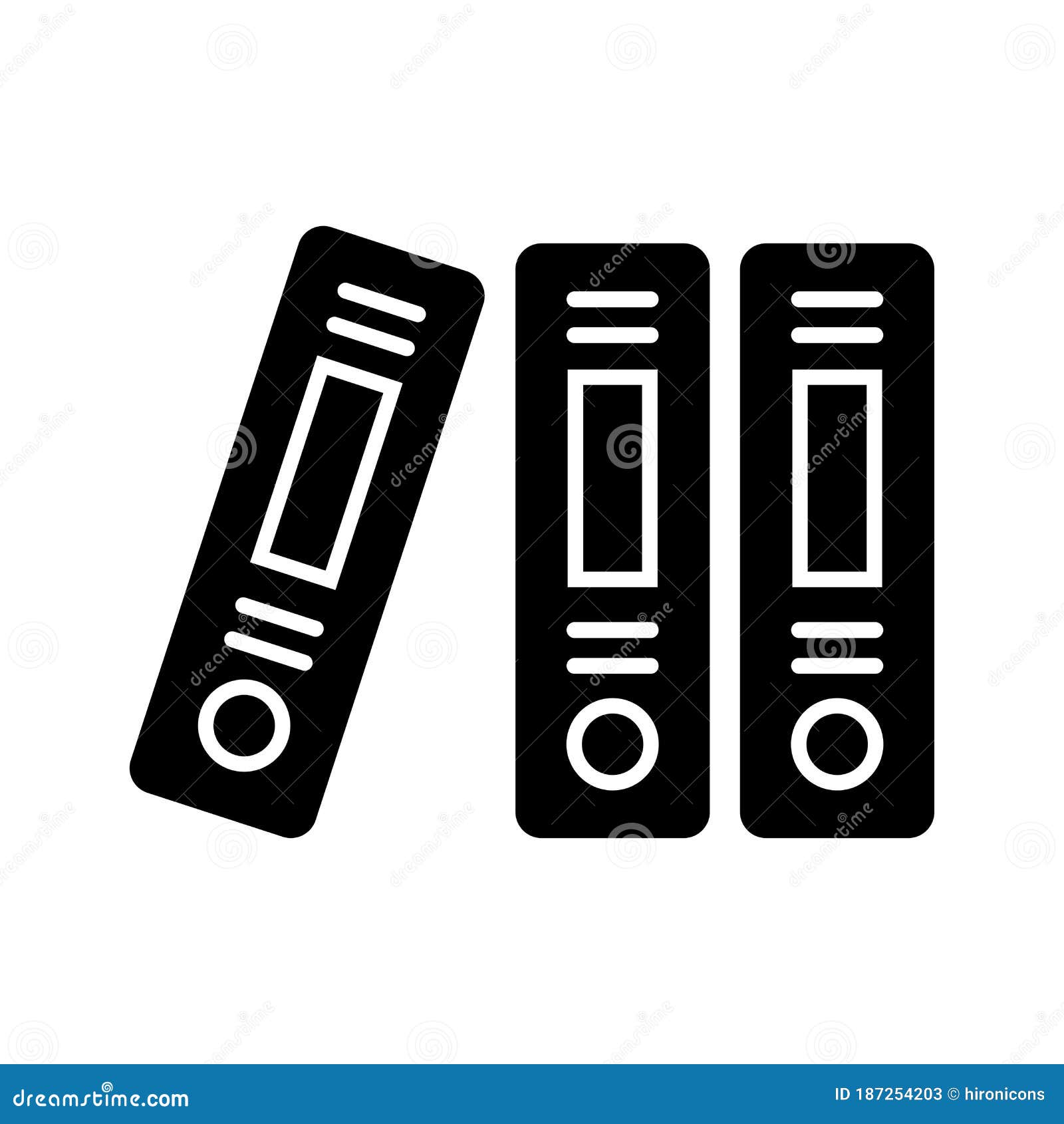 Files, Office, Ring Binder Black Icon Stock Vector - Illustration of ...