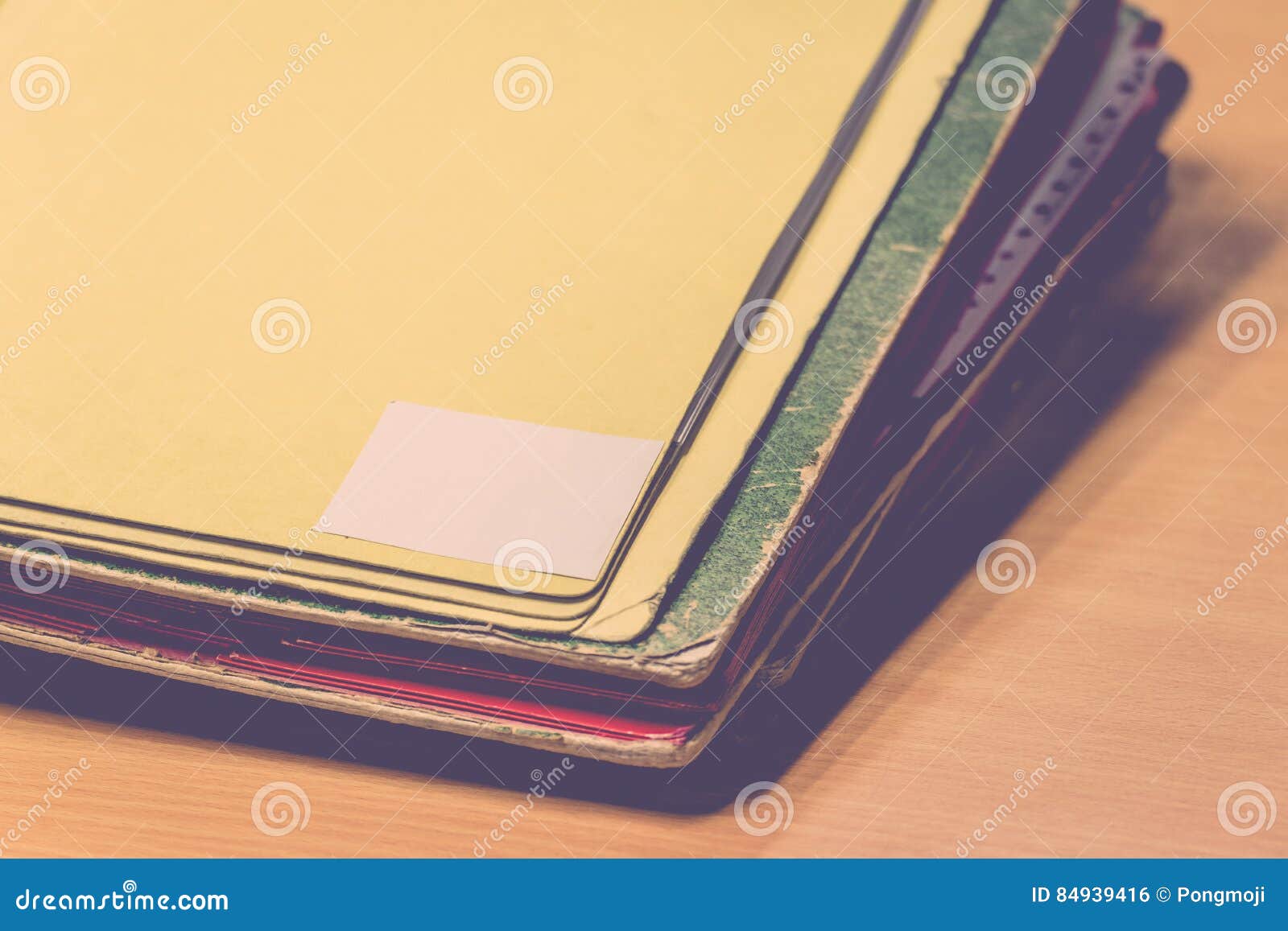 Files in old folder stock photo. Image of corporate, education - 84939416