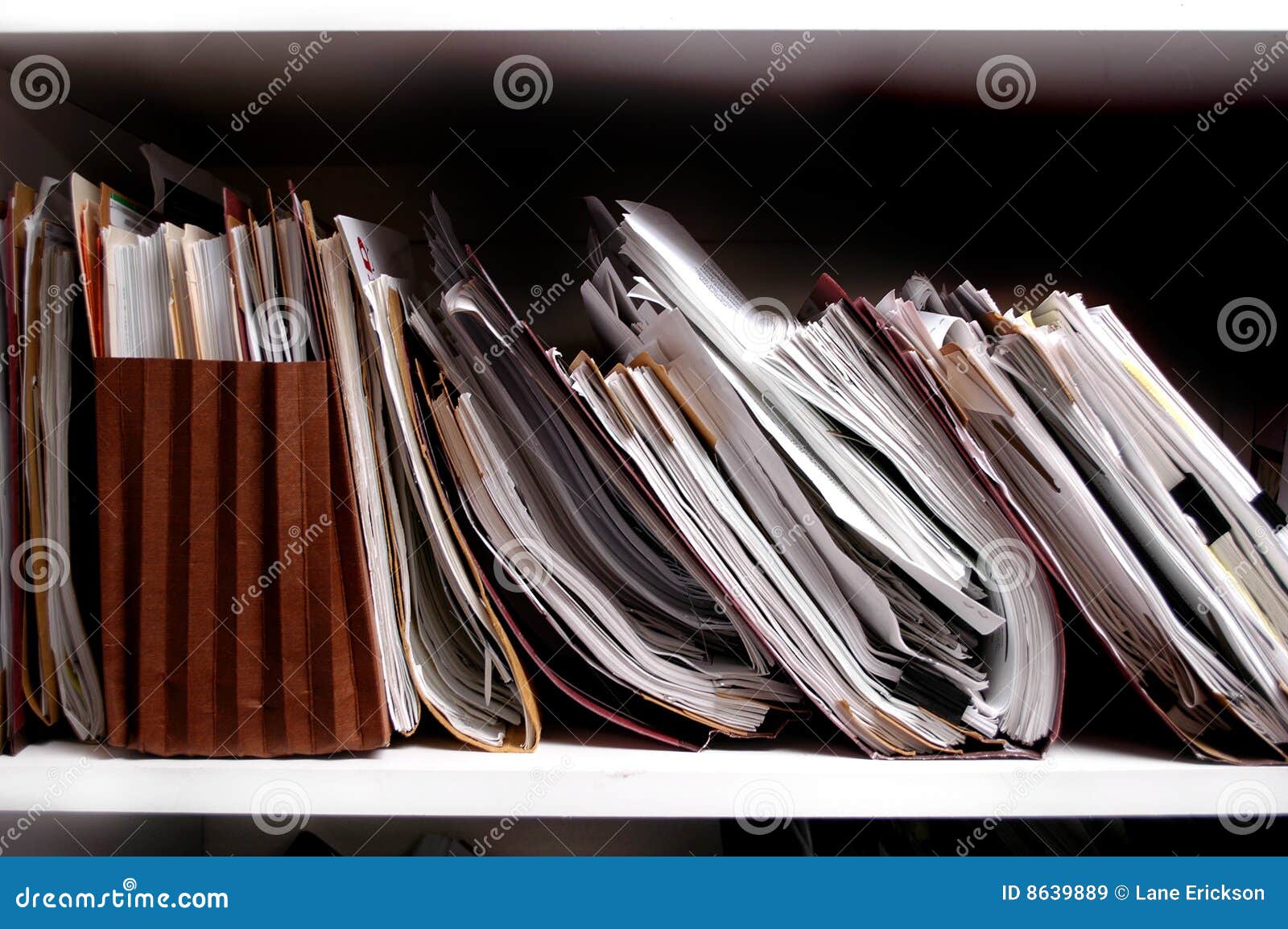 Files on Shelf stock image. Image of mess, shelf, black - 8639889