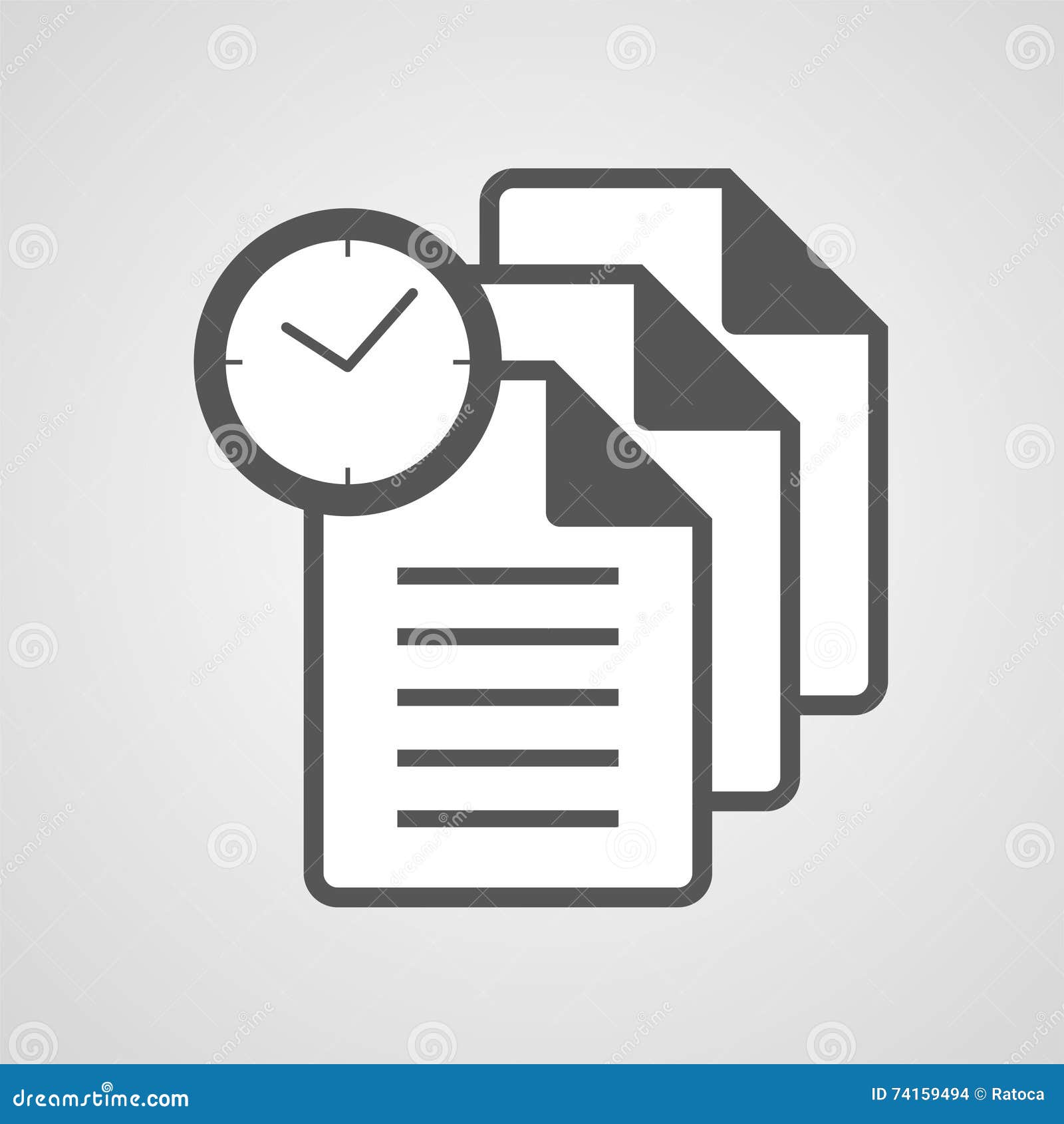 Files time icon stock vector. Illustration of deadline - 74159494