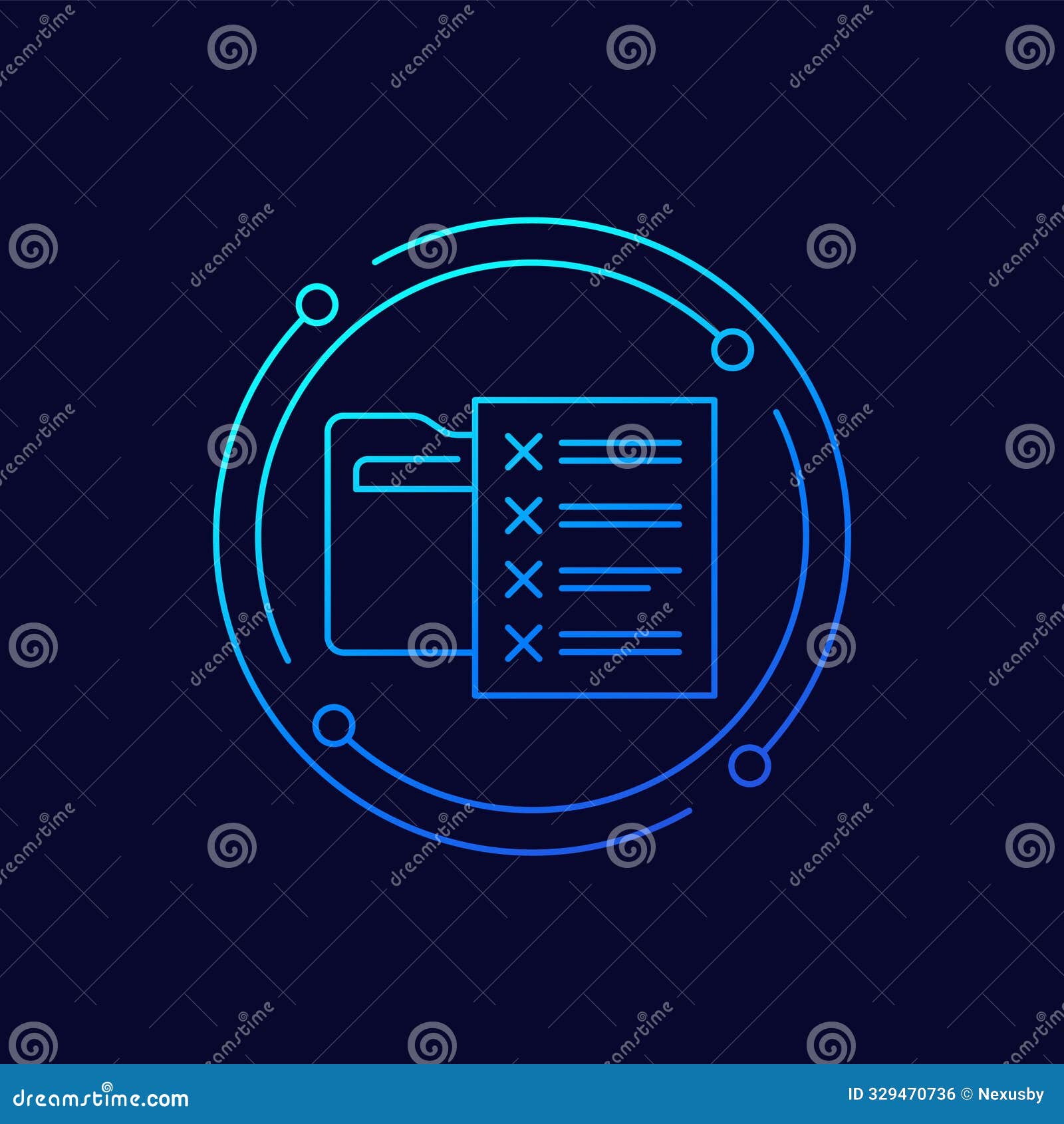 Files To Delete Icon With A Folder, Linear Design Vector Illustration ...