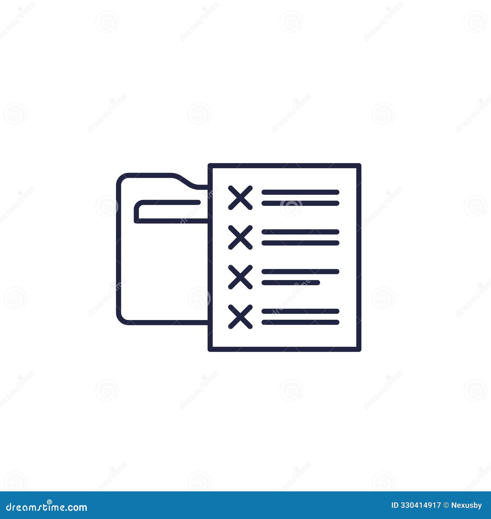 Files To Delete Line Icon with a Folder Stock Vector - Illustration of ...