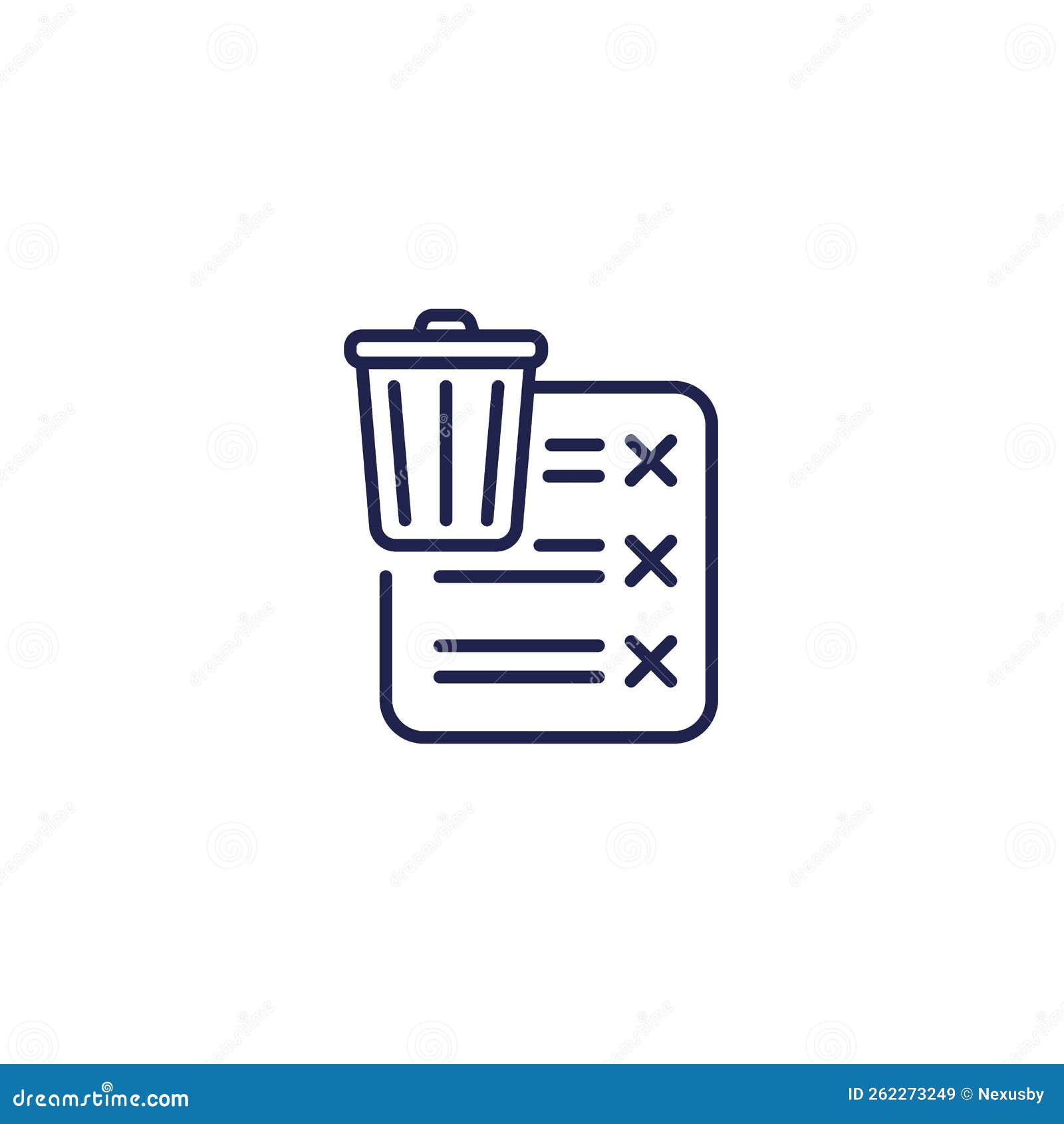 Files To Delete Line Icon on White Stock Vector - Illustration of ...