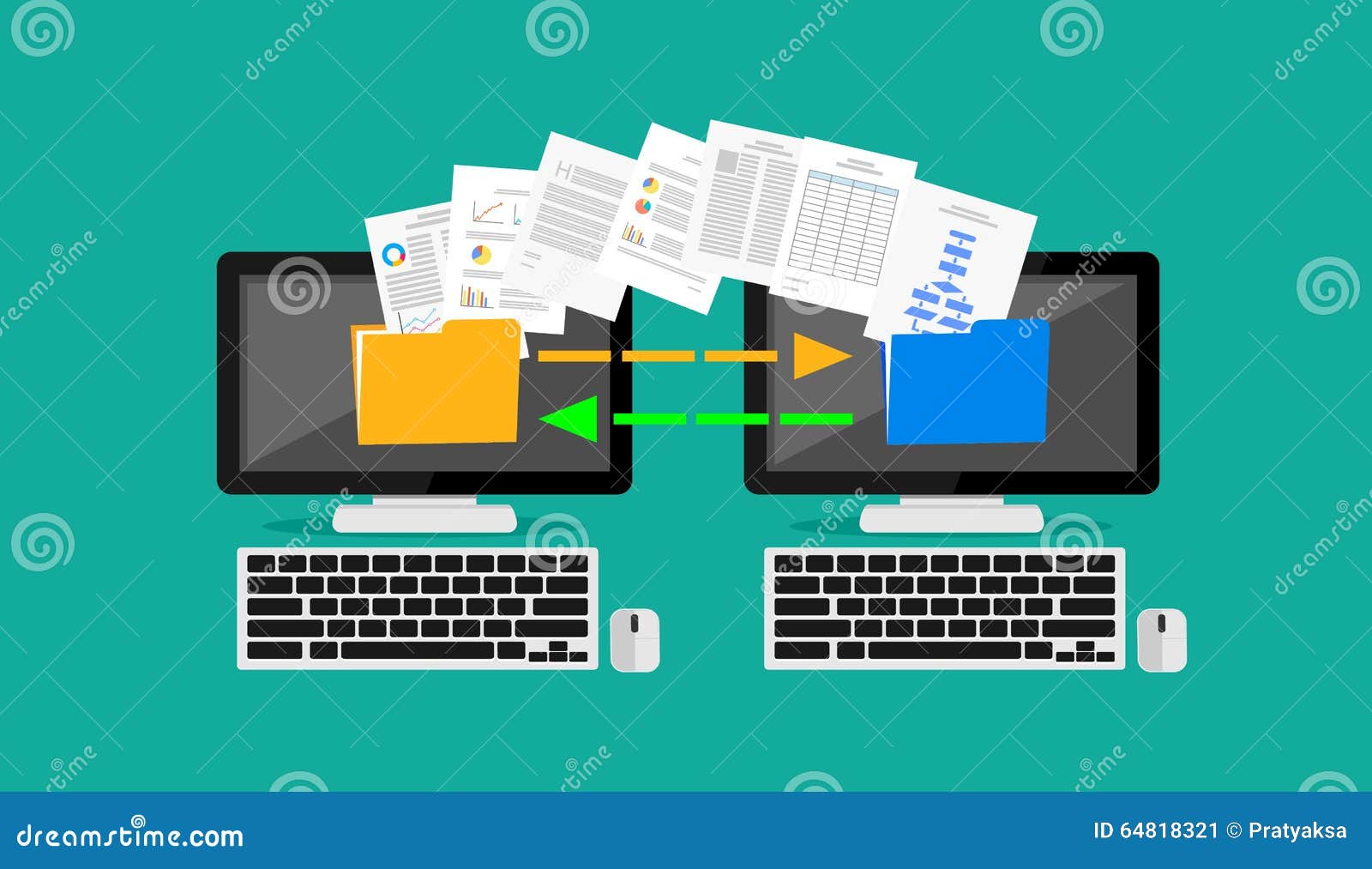 Files Transfer. Copying Files. Stock Vector - Illustration of ...