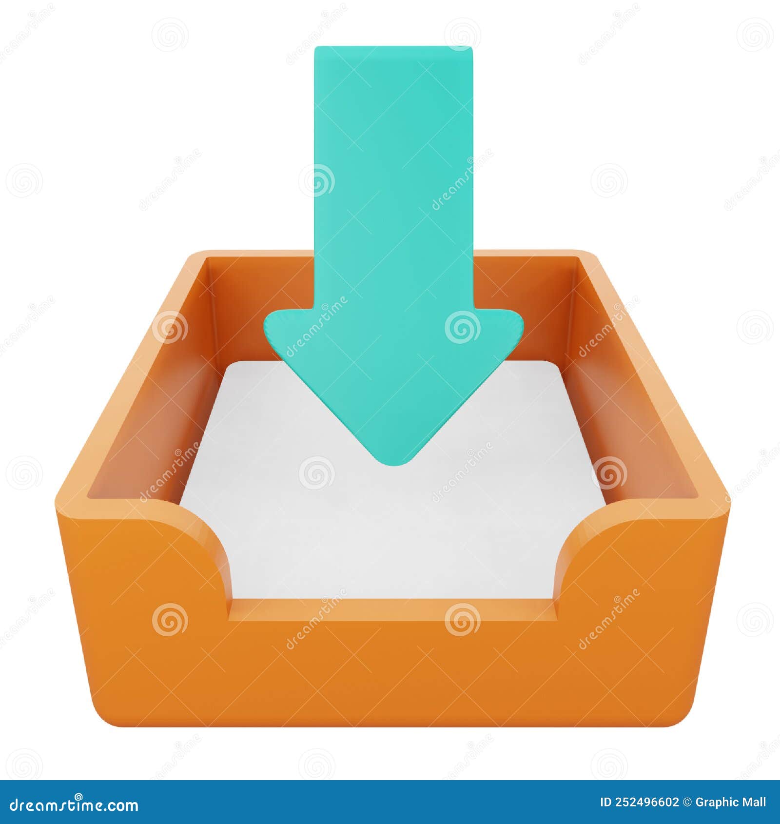 Files Tray 3d Rendering Isometric Icon. Stock Vector - Illustration of ...