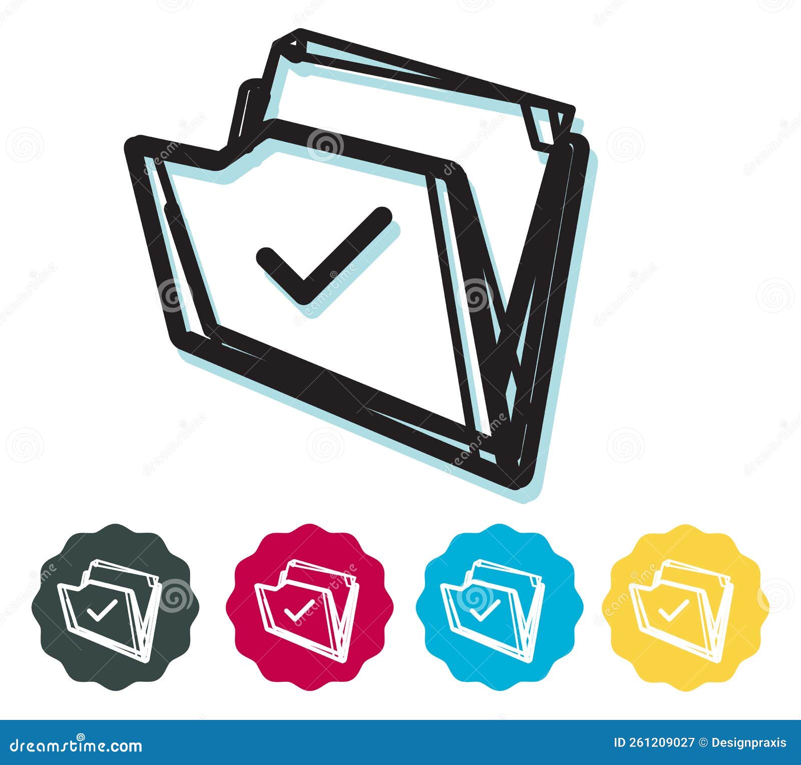 Files Validation Icon Stock Illustration Illustration Of Folder 261209027