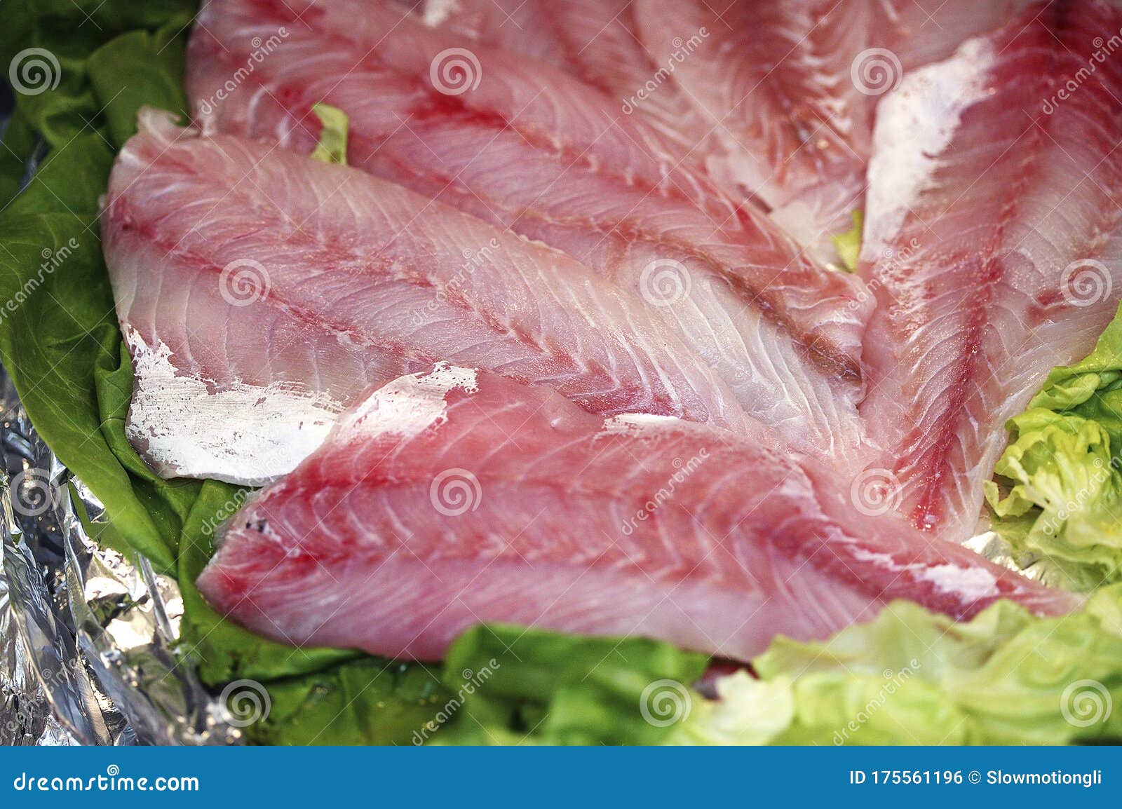 Fresh Perch Fillet at Fish Shop Stock Photo - Image of perch, animal ...
