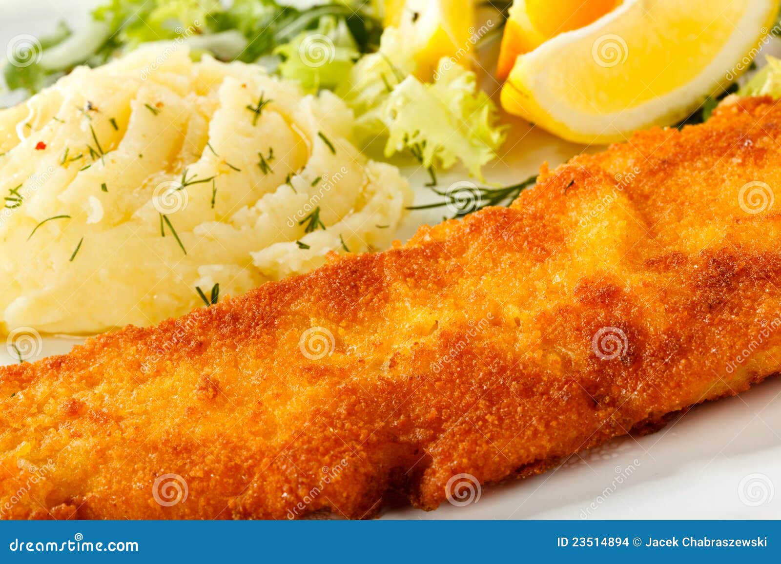 Filet de poissons frit photo stock. Image du morue, assiette - 23514894