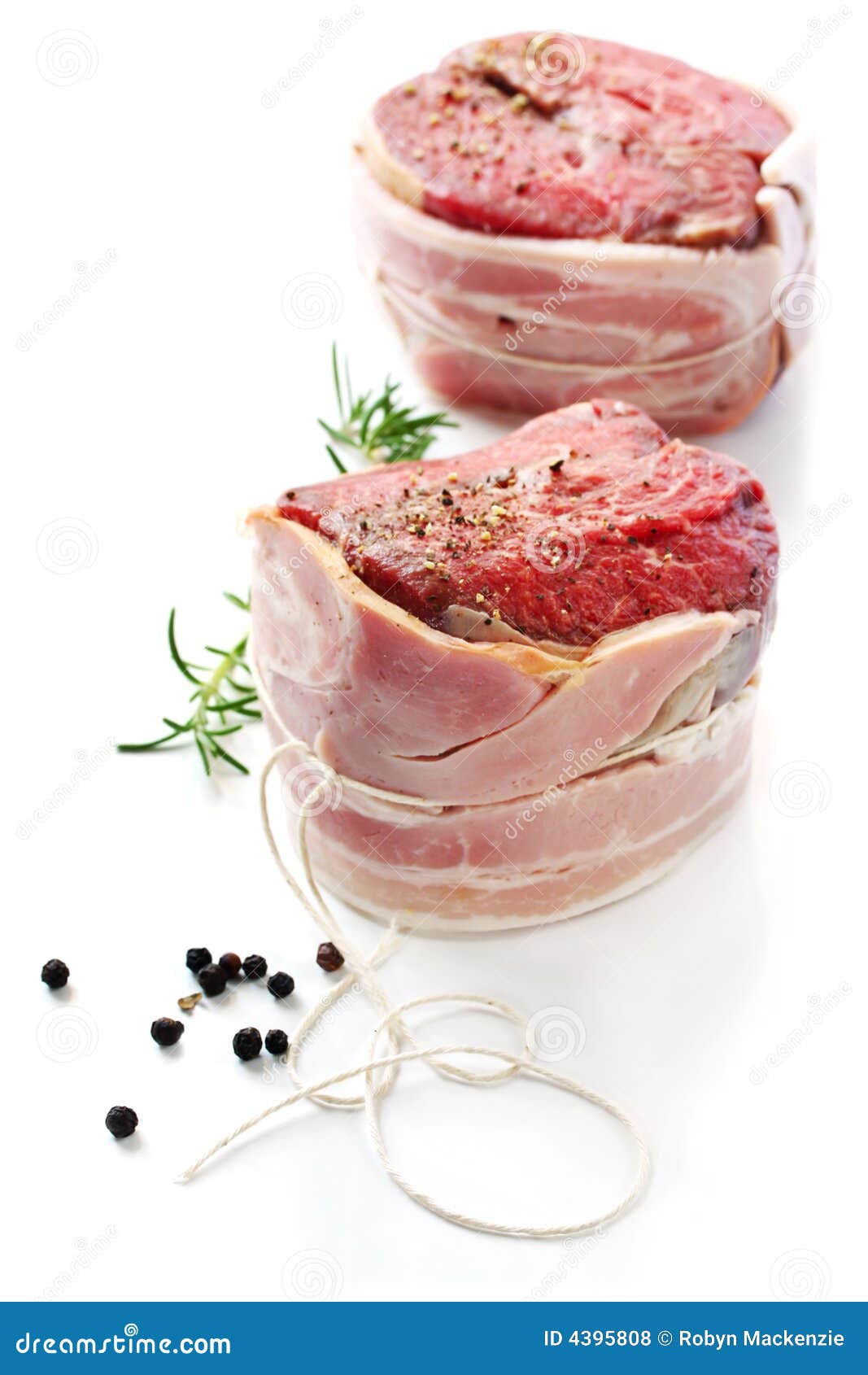 Filet Mignon with Bacon stock photo. Image of string, food - 4395808