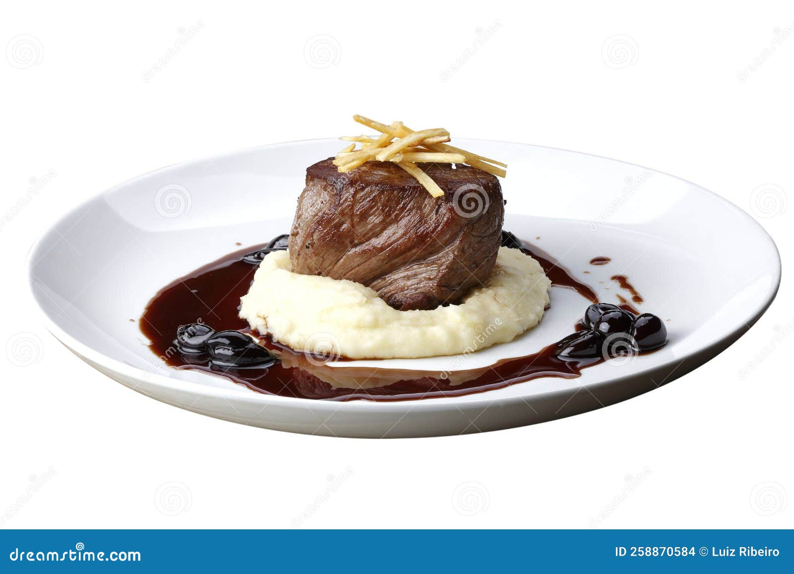 Filet mignon with mashed stock photo. Image of rare - 258870584