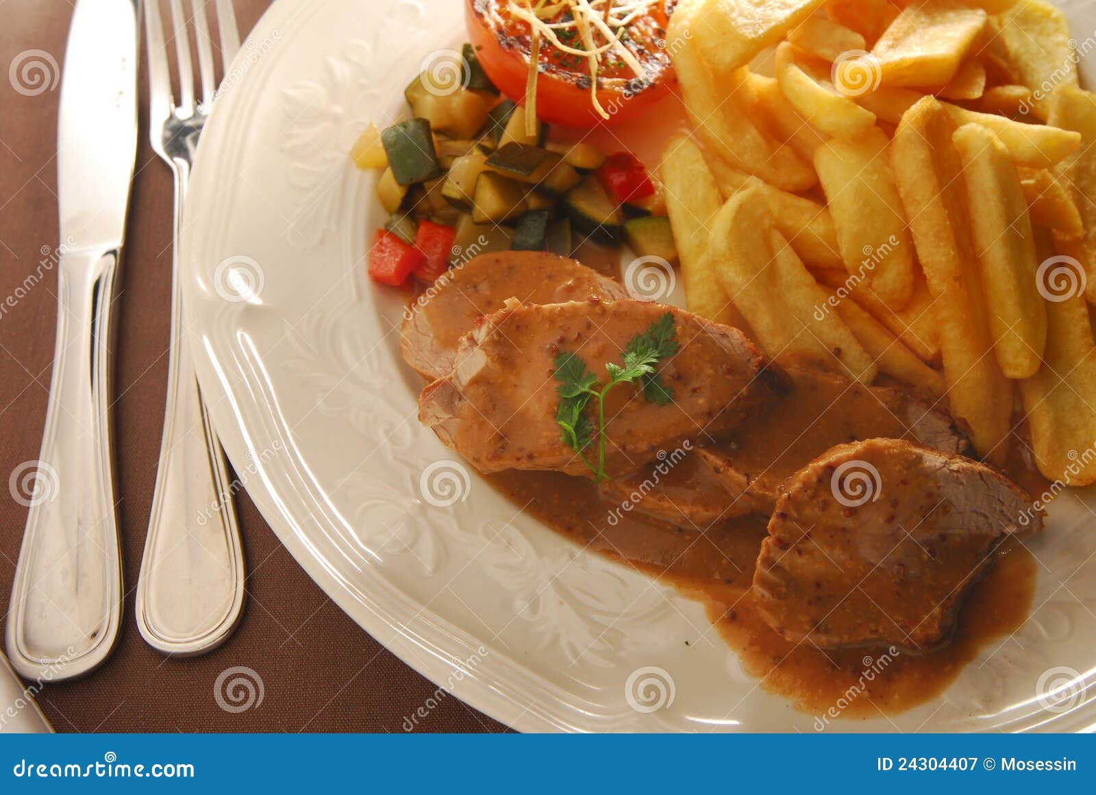 Filet Mignon pork stock image. Image of fries, cuisine - 24304407