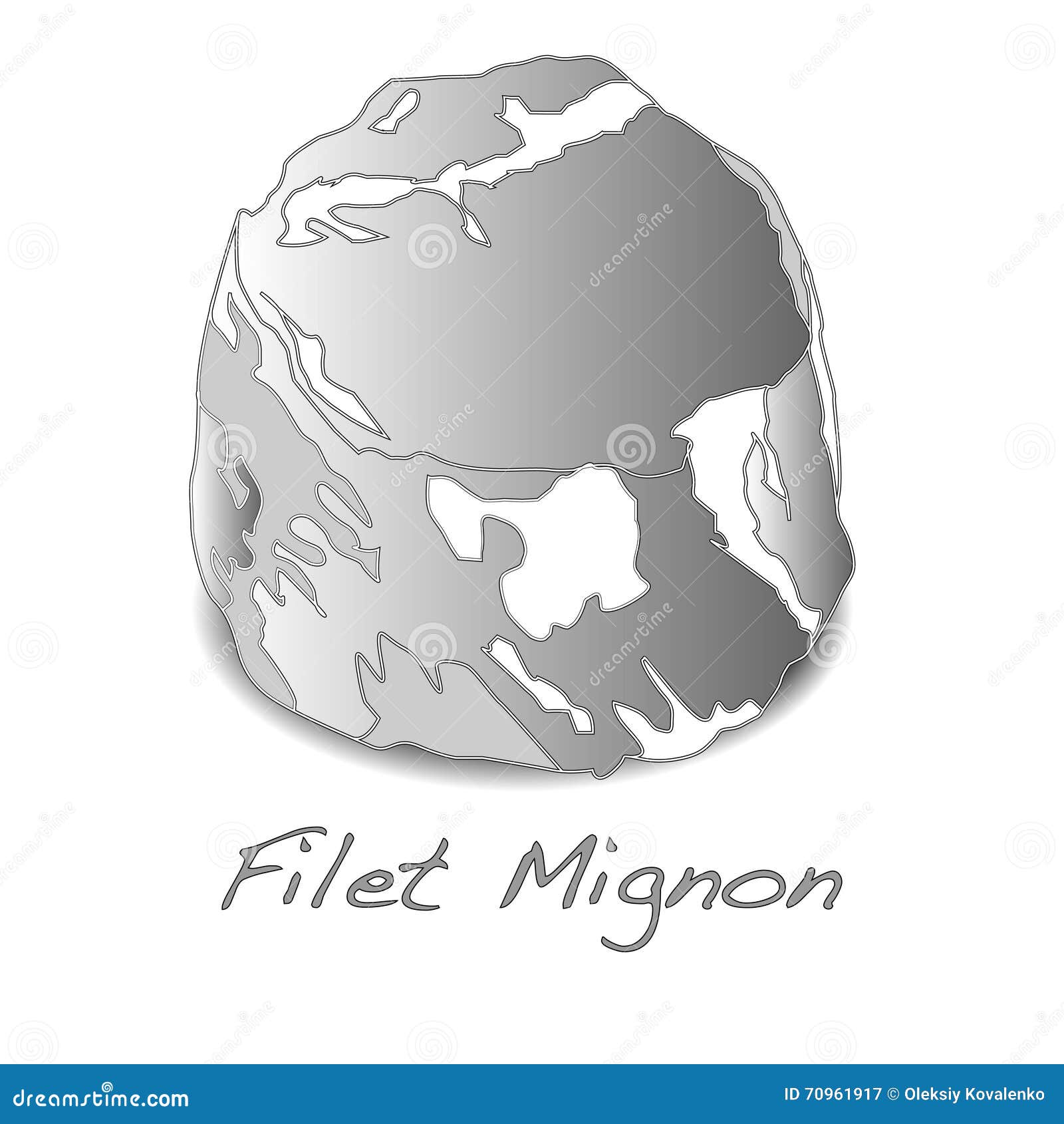 Filet Mignon, Ready for Cooking, Vector Stock Vector - Illustration of ...