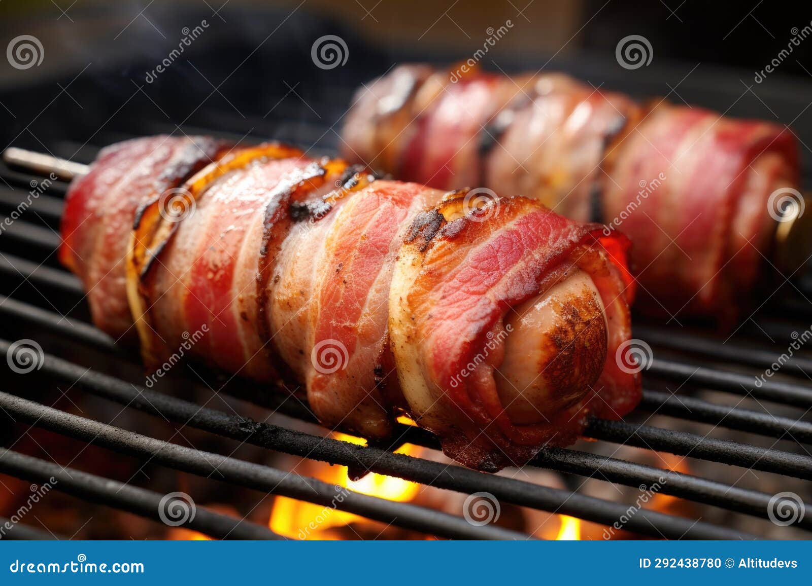 Filet Mignon Wrapped in Bacon on a Grill Stock Photo - Image of grilled ...