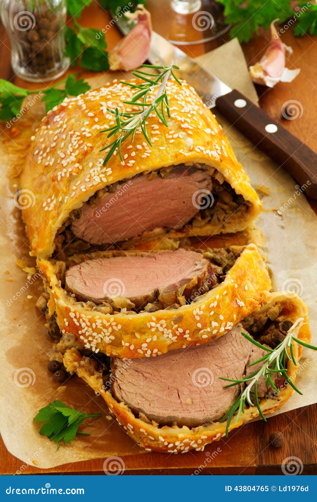 Filet Wellington. stock image. Image of dinner, focus - 43804765
